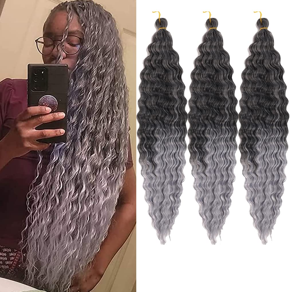 Amazon.com : 24inch Ocean Wave Braiding Hair Extensions 3packs Long ...