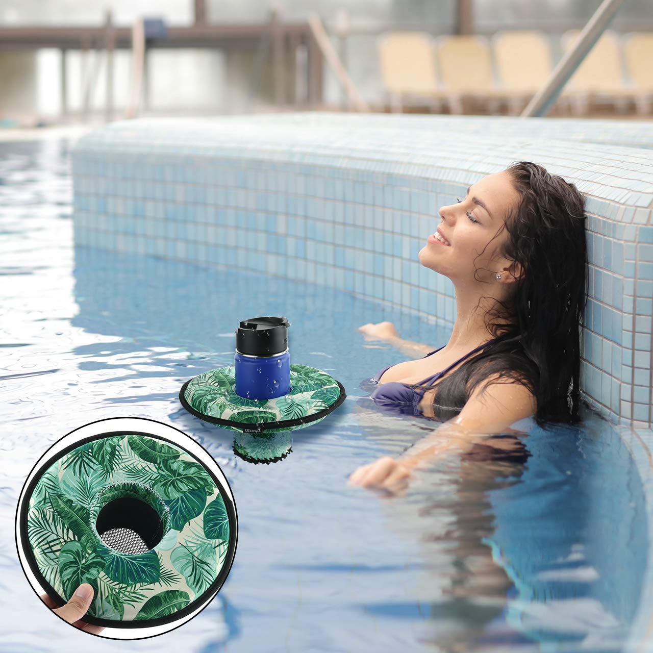 Snapklik.com : Neoprene Floating Drink Holder Floating Coaster Pool ...