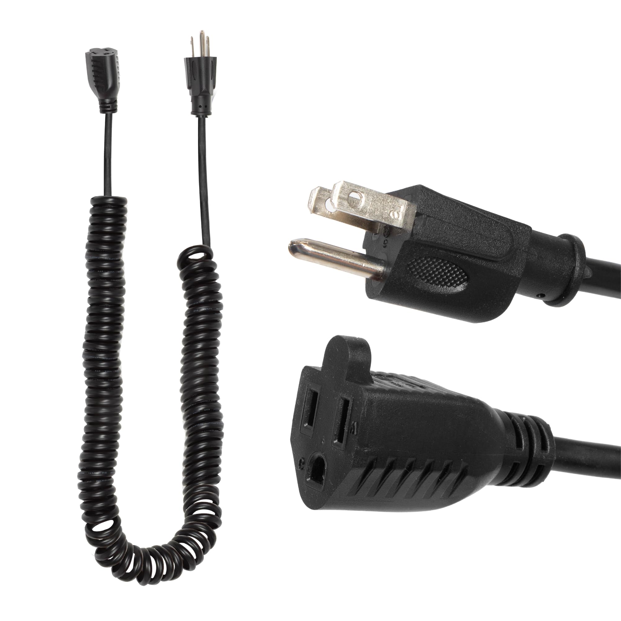 Iron Forge Cable SJEOW Black Outdoor Coiled Extension Cord 25 ft, 16/3 ...