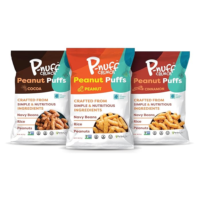 Buy P-nuff Crunch Baked Peanut Puffs - Healthy Snacks, Gluten Free ...
