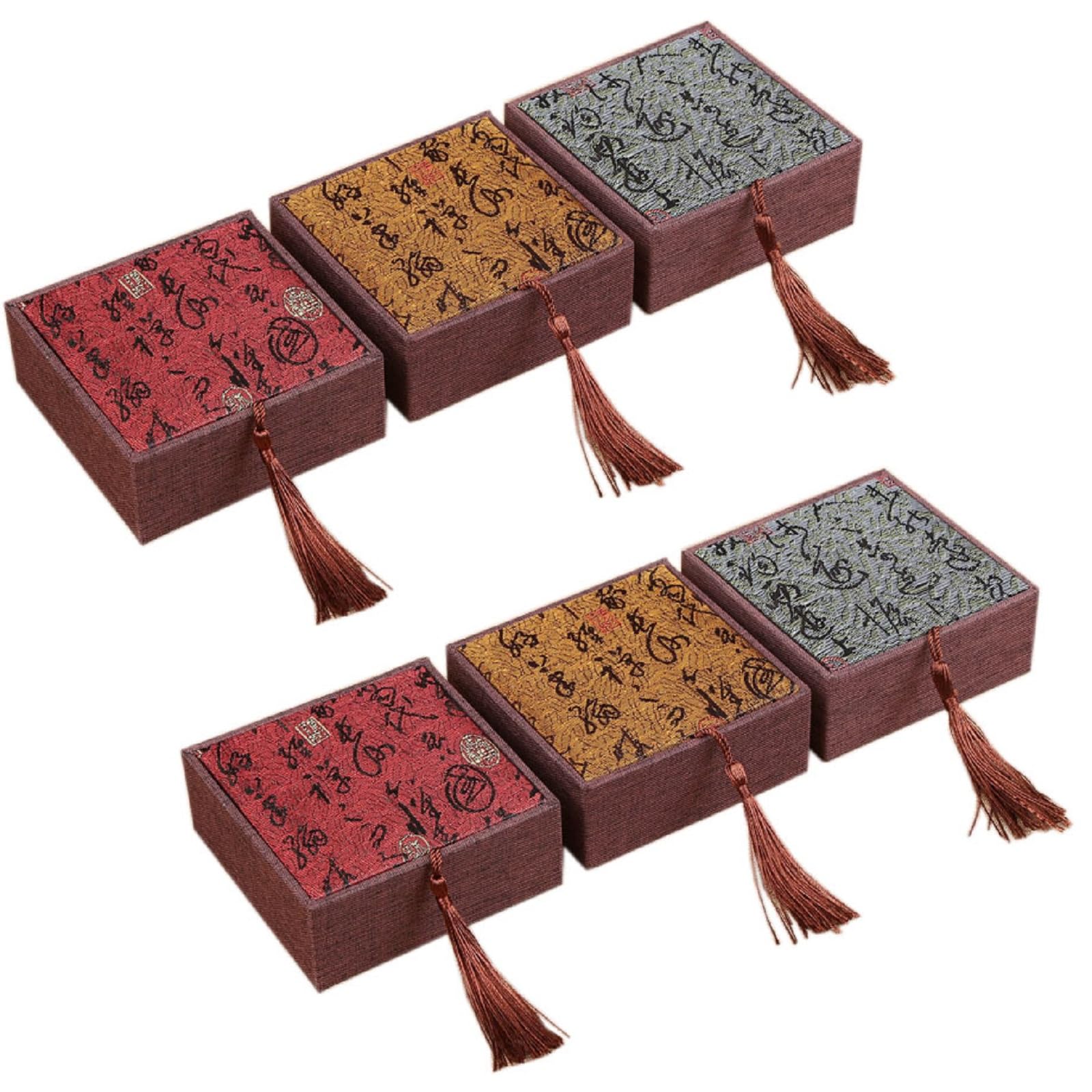 Amazon.com: MIAO JIN 6 Pieces Retro style Square Tassel Jewelry Boxes ...