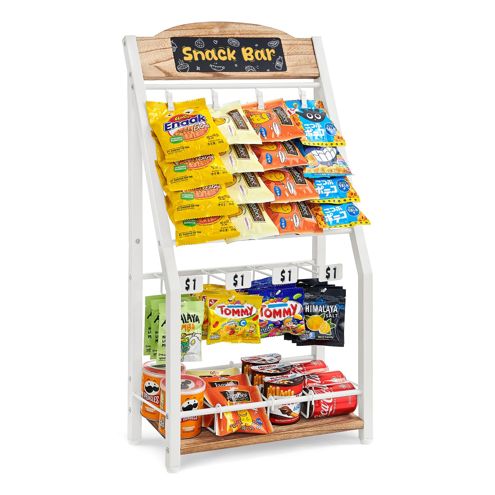 Snapklik.com : Chip Rack Display Stand, 4 Tiers 20 Clips Snack ...