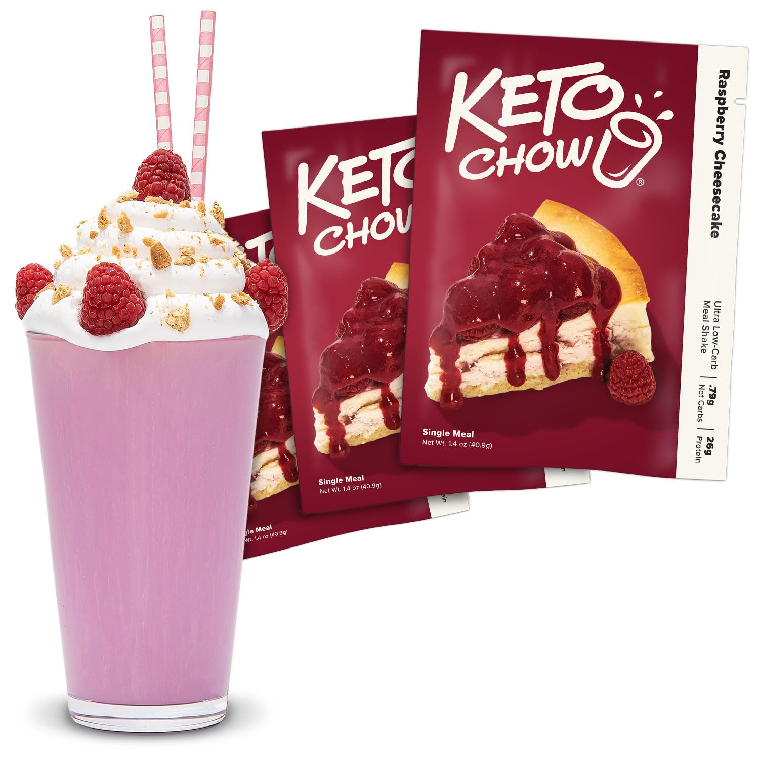 Amazon.com: Keto Chow Raspberry Cheesecake - Keto Meal Replacement ...