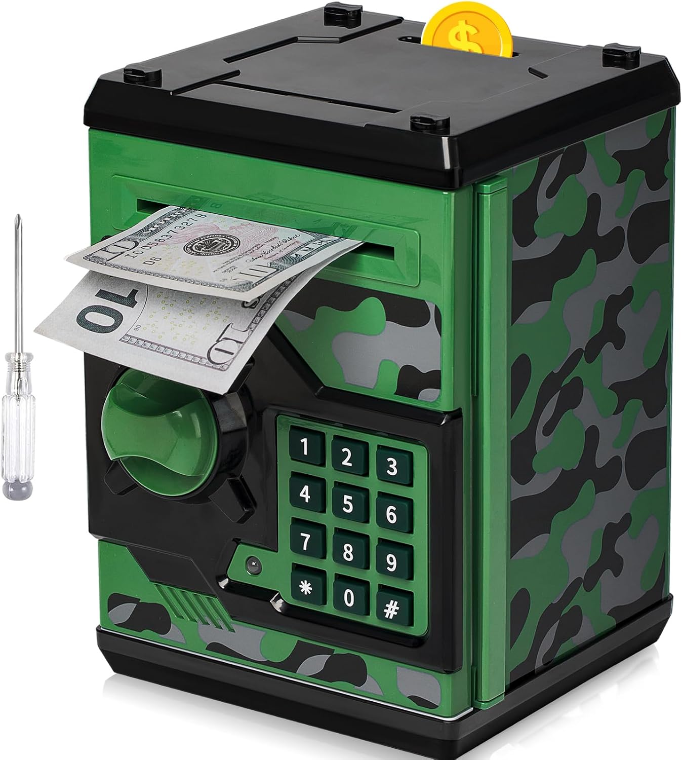 Amazon.com: ATM Piggy Bank for Boys Girls, Vcertcpl Mini ATM Coin Bank ...