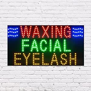 Amazon.com : LED Waxing Facial Eyelash Sign for Business Displays ...