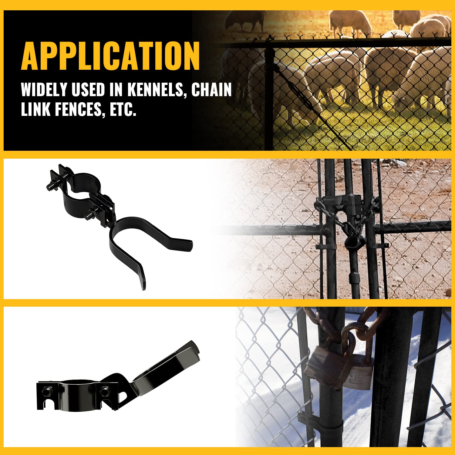 Snapklik.com : 1-3/8 X 1-3/8 Chain Link Fence Gate Latch, VIVIDA Fence ...