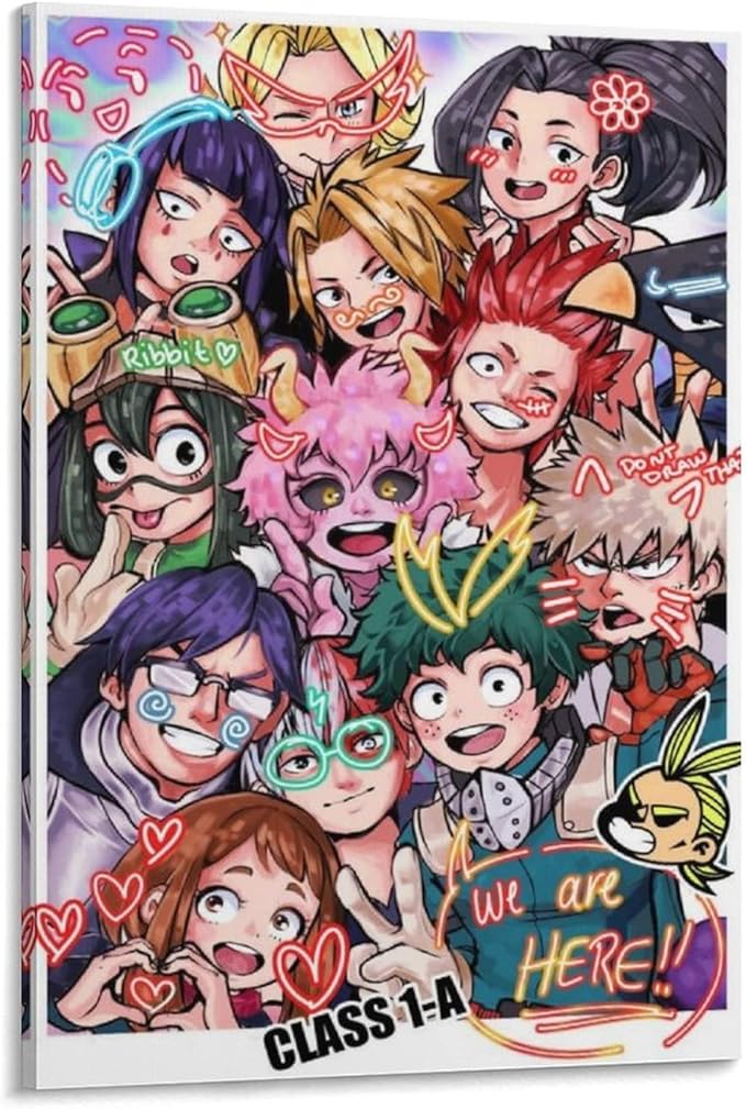 Amazon.com: Japanese Anime My Hero Academia Poster,Mha Poster,Class 1 A ...