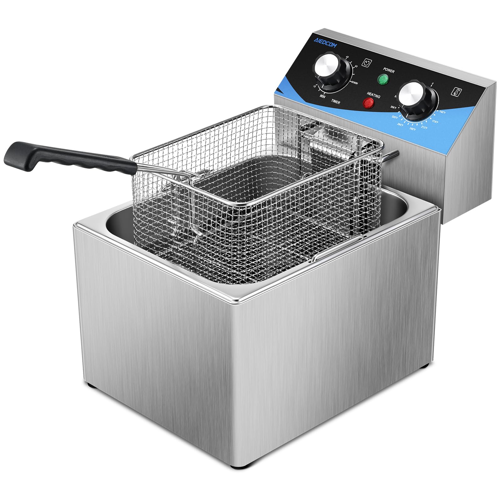 Amazon.com: AiedCom 8L/8.45QT Stainless Steel Electric Deep Fryer with ...