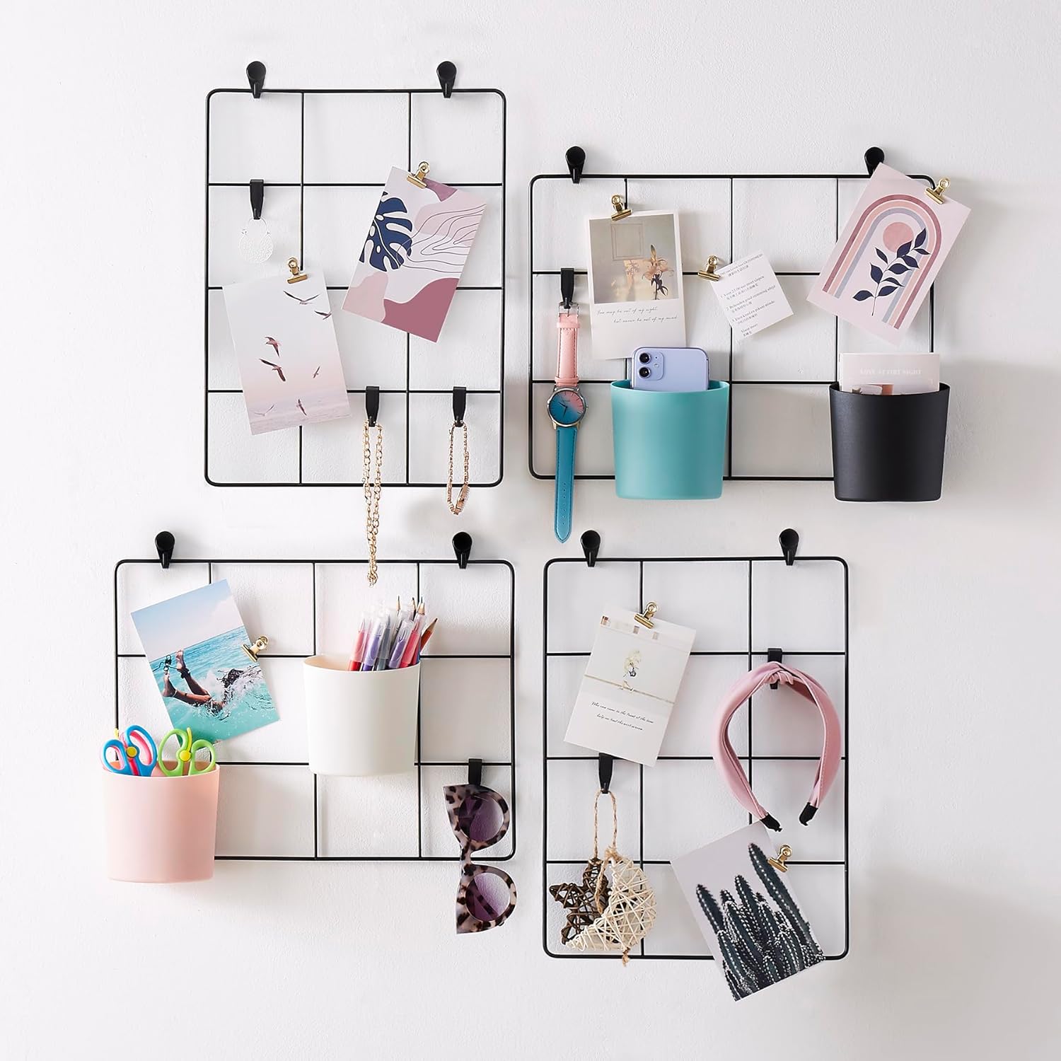 Amazon.com: Grid Wall Panels Cups Organizers - 4 Pack Grid Wire Boards ...