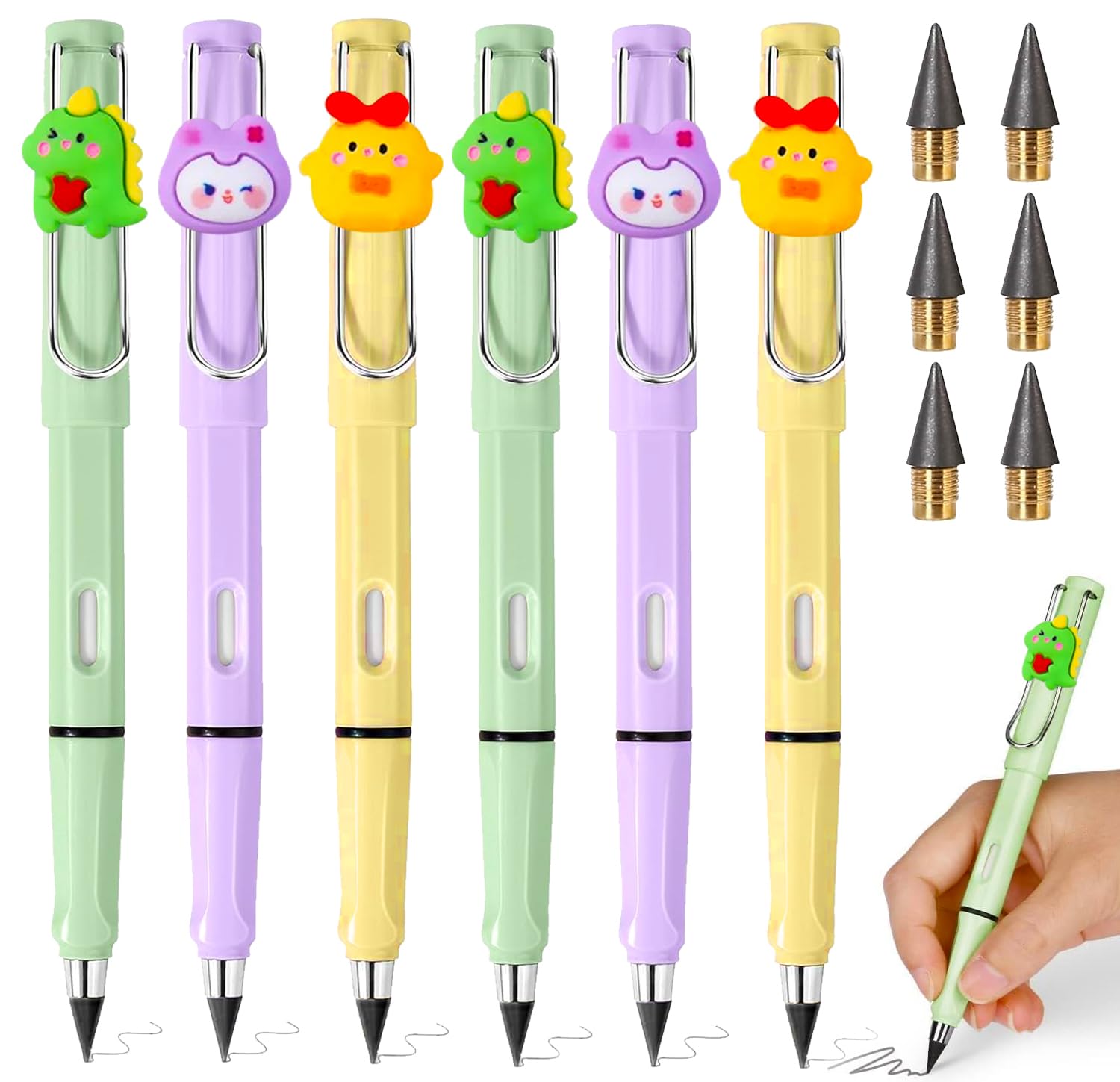 Party Propz Never Ending Pencil for Kids - 6 Pcs Infinity Pencil ...