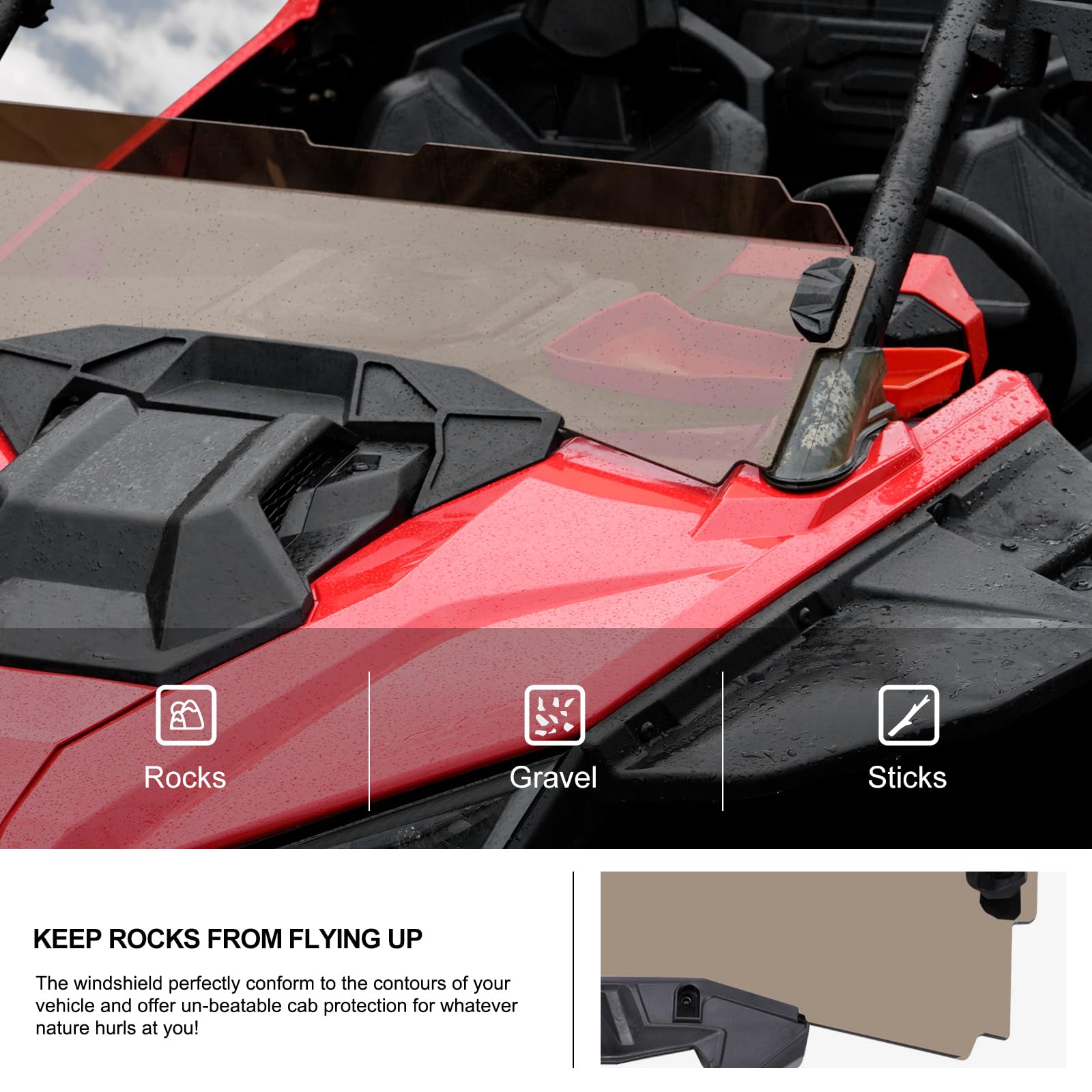 Polaris General Xp 1000 Windshield KIWI MASTER Hard Coat Poly Half ...