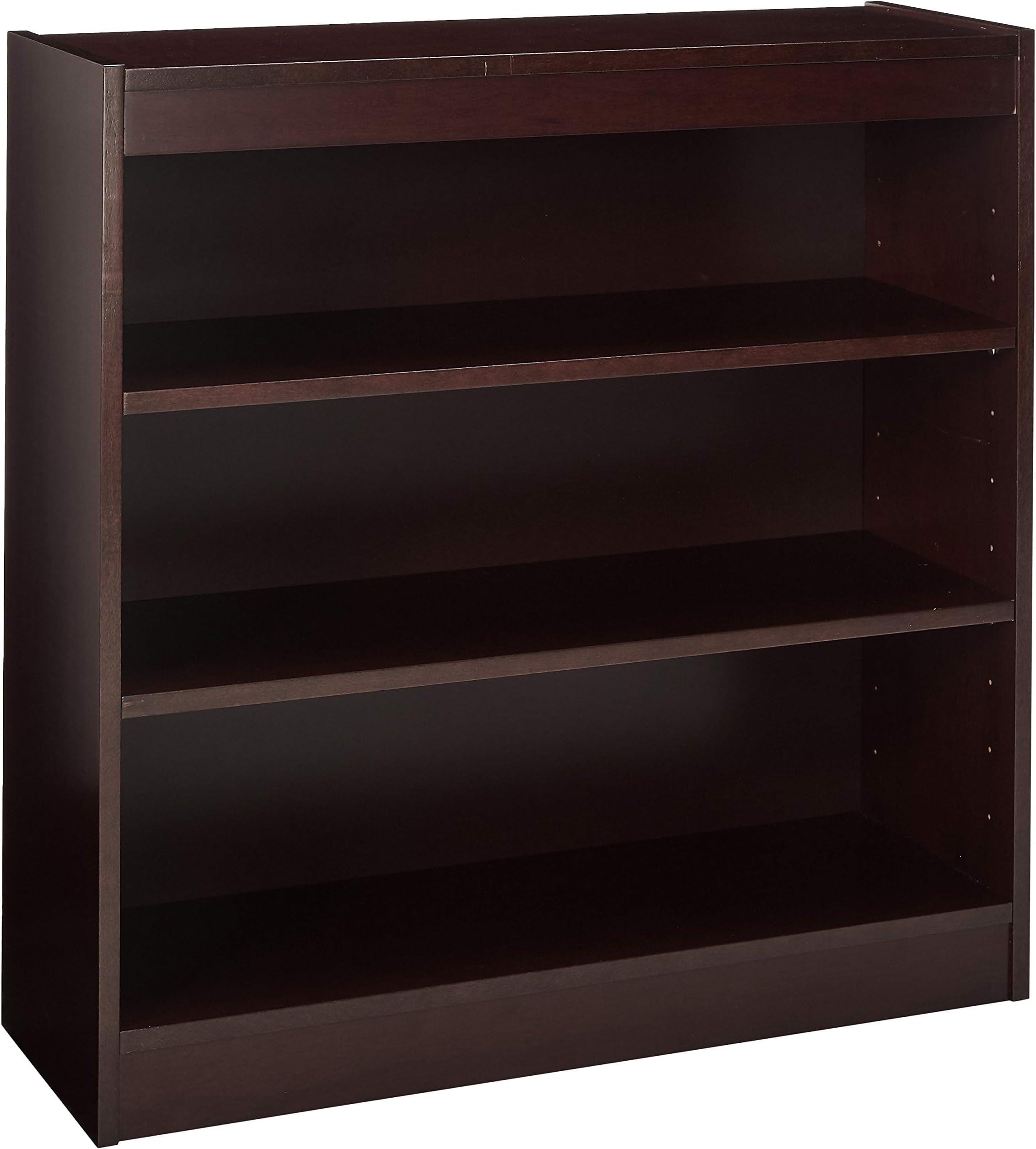 Amazon.com: Lorell 3-Shelf Panel Mahogany Bookcase, 36" x 12" x 36 ...