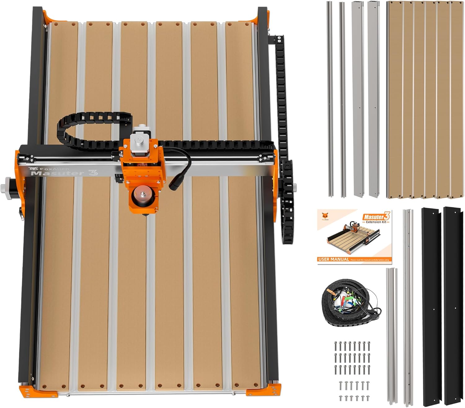 FoxAlien Masuter 3 Y-axis 4080 Extension Kit for Masuter 3 CNC Router ...