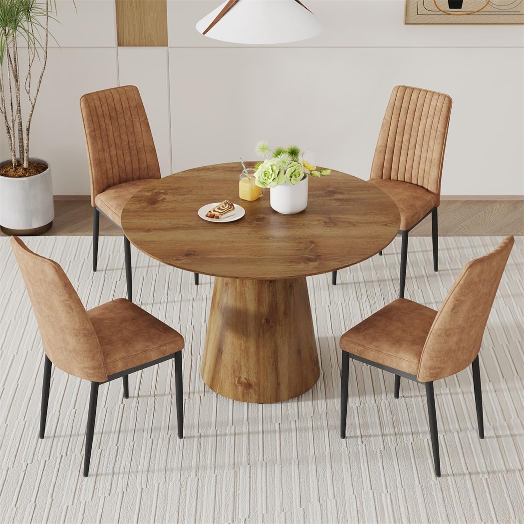 Amazon.com - BAOPIN Round Dining Table Set for 4, Farmhouse Kitchen ...