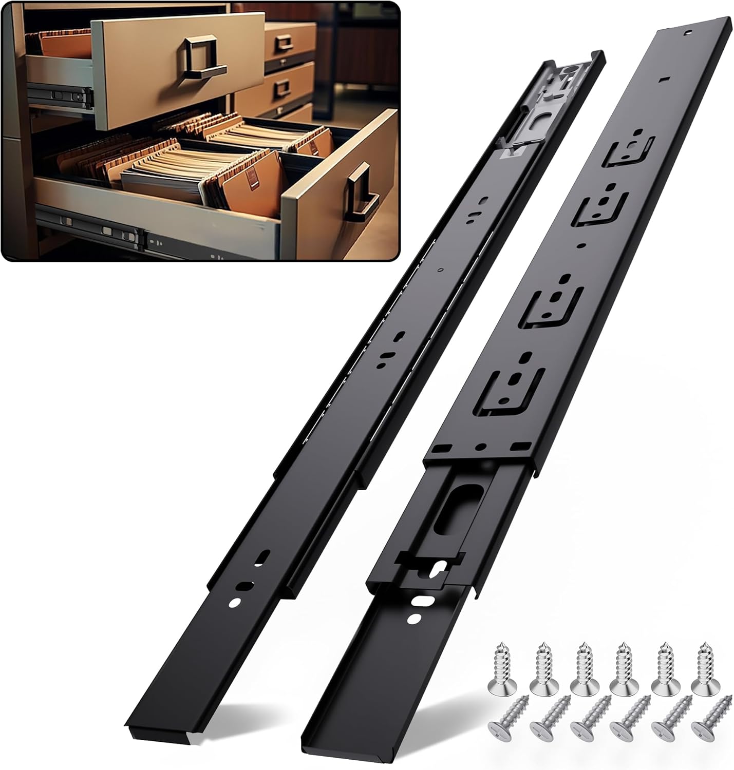 Amazon.com: 16 inch Soft Close Drawer Slides Full Extension Side Mount ...