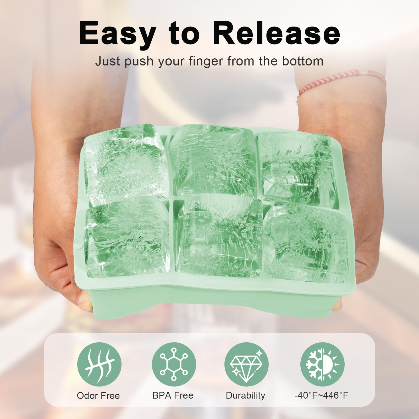 Snapklik.com : Large Ice Cube Tray For Whiskey, 2 Pack Big Square Ice ...
