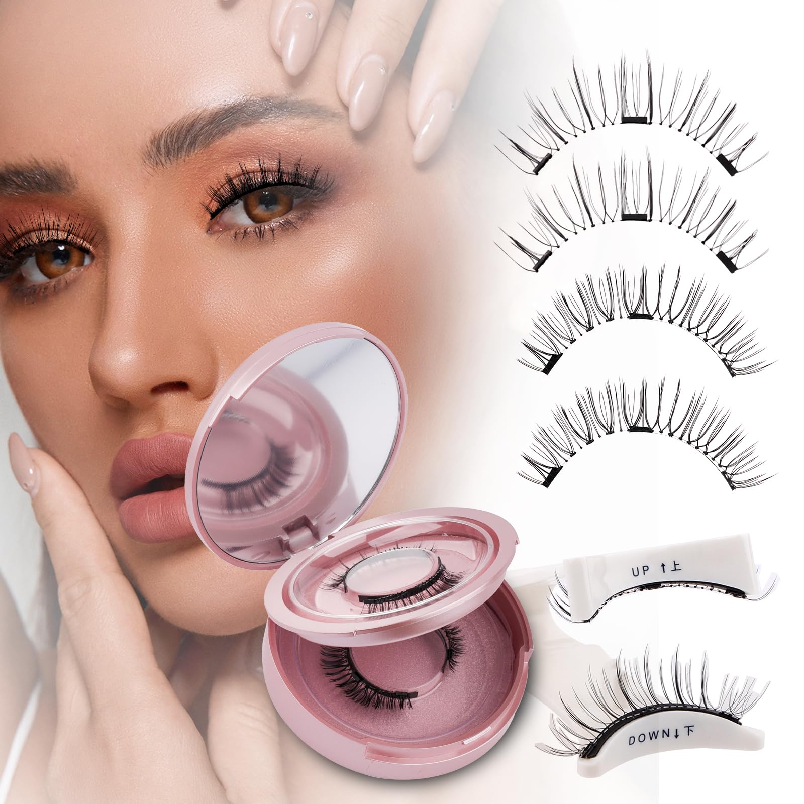 Amazon.com: Natural Look Magnetic Eyelashes with Applicator: Reusable ...