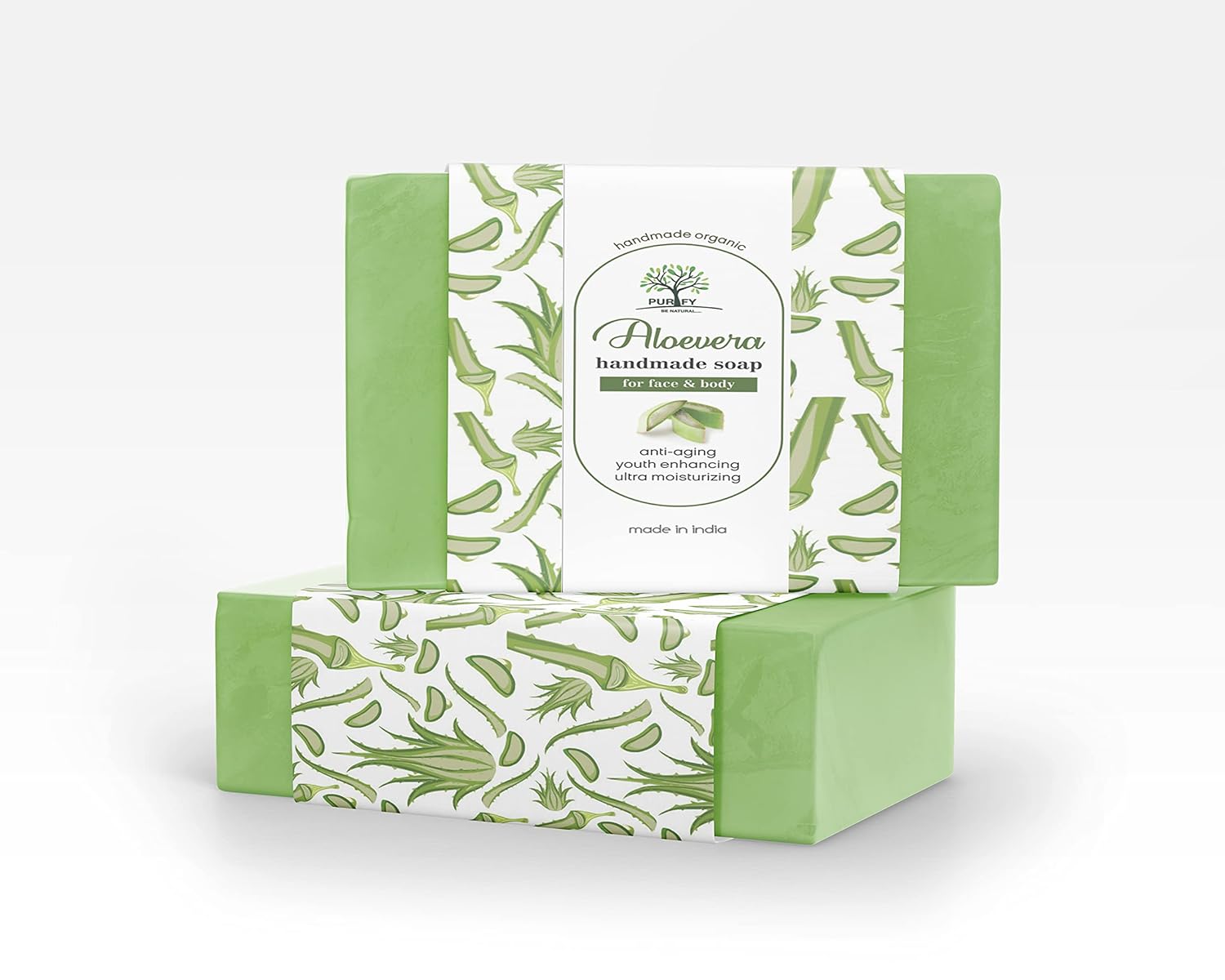 Buy Purify Alo Vera Handmade Soap, 100 grams (Pack of 4) Online at Low ...