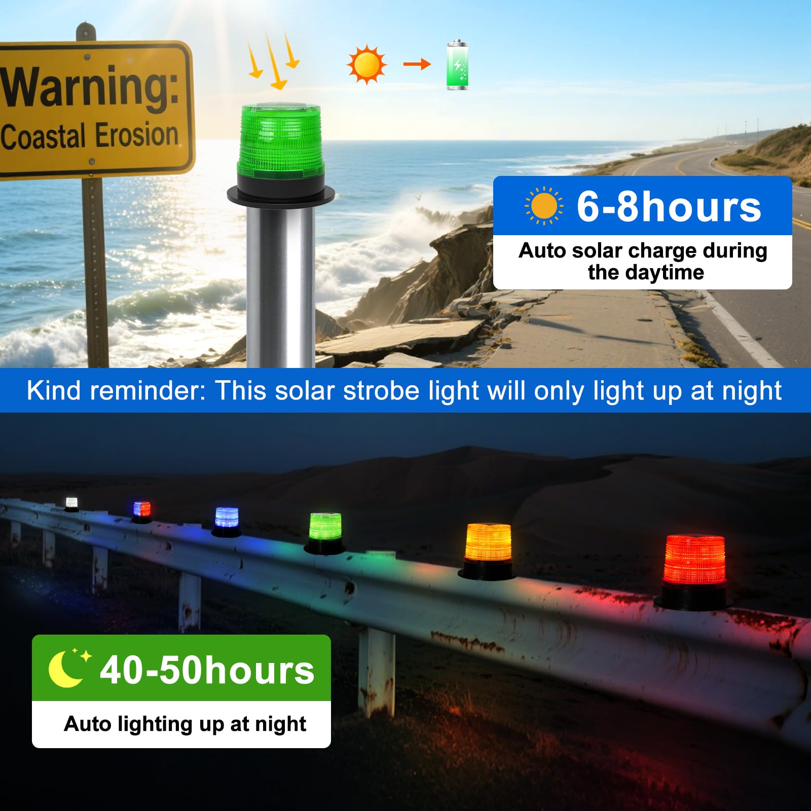 Snapklik.com : Aolyty Solar Strobe Warning Light