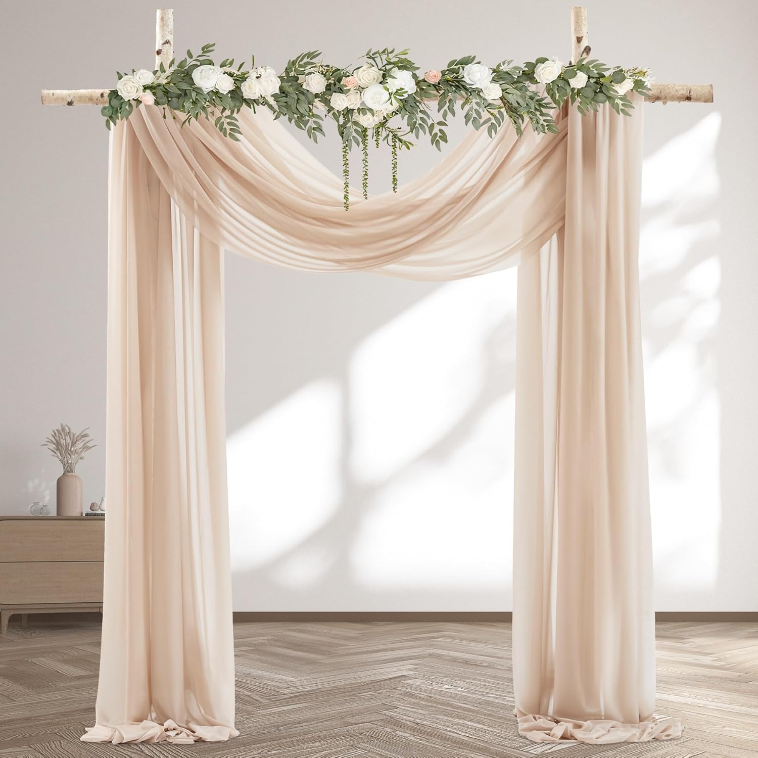 Amazon.com: 30" x 20Ft Wedding Arch Draping Fabric, 2 Panels Dark ...