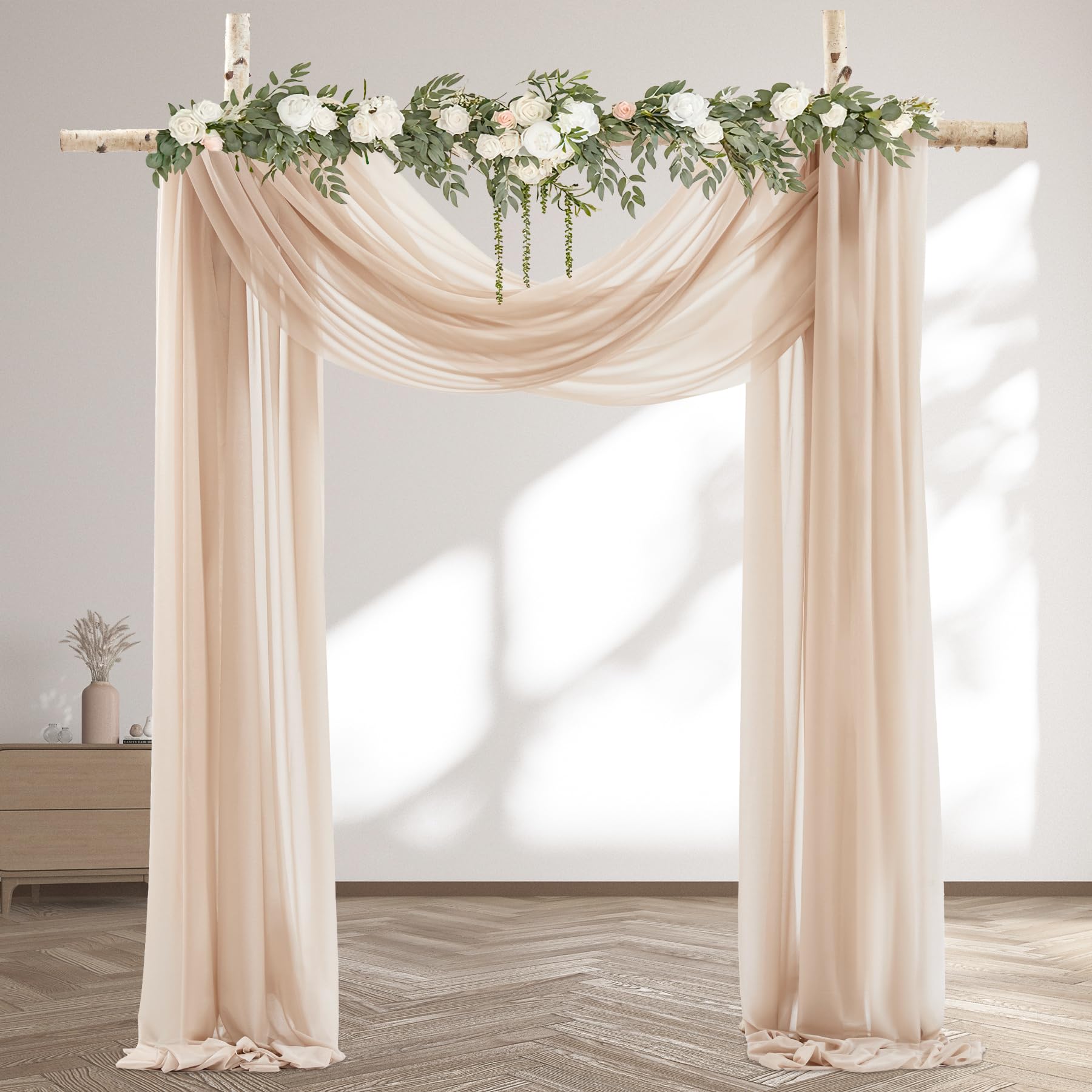 Amazon.com: 30" x 20Ft Wedding Arch Draping Fabric, 2 Panels Dark ...