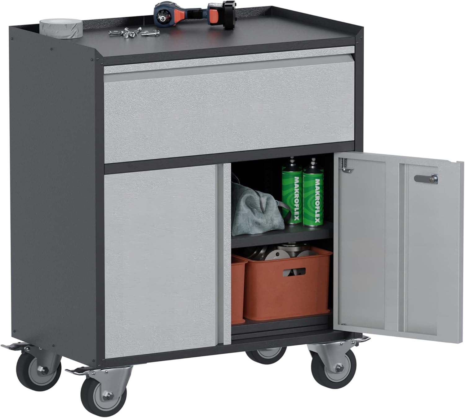 Buy Aobabo Metal Tool Chest Cabinet with 1 Drawer,Garage Tool Cabinet ...