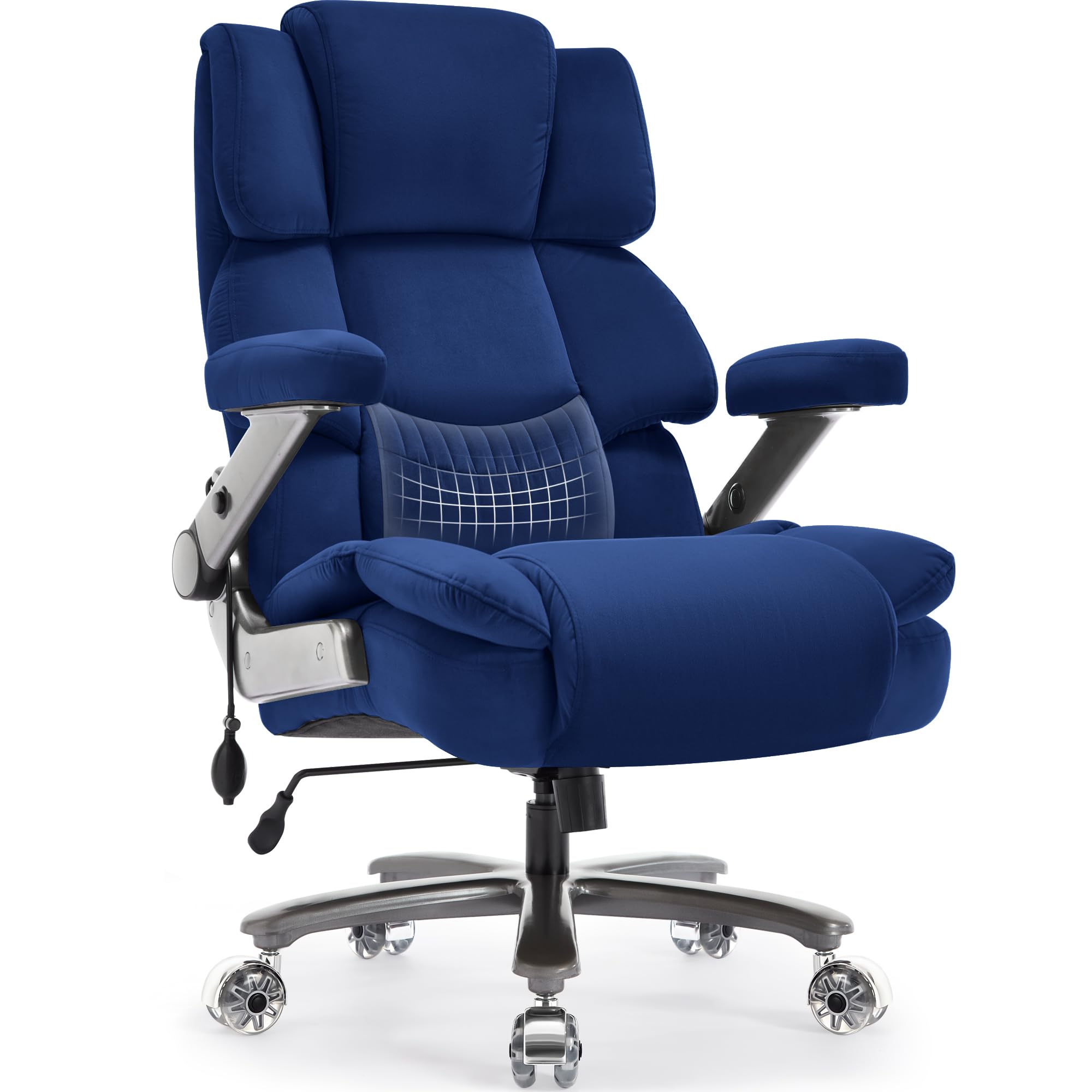 Big and Tall Office Chair 500lbs- Fabric High Back Executive Computer ...