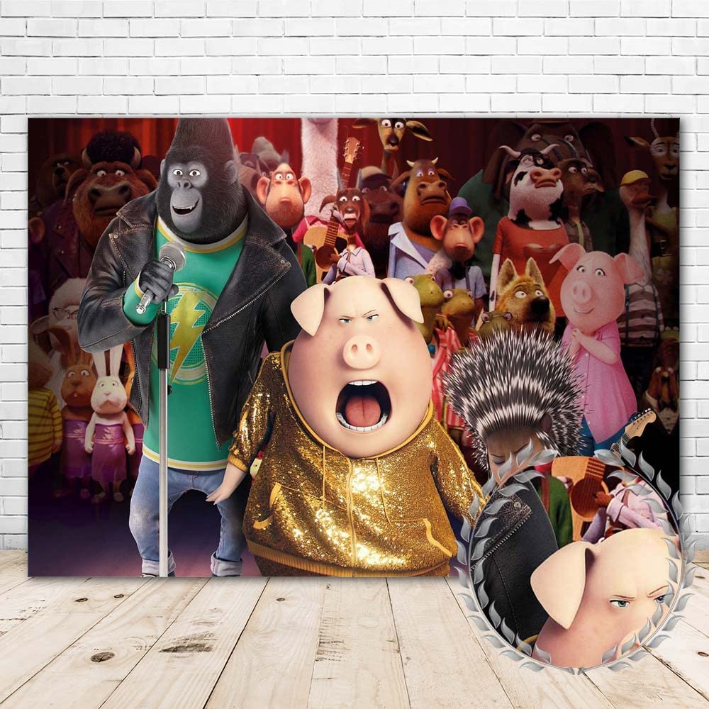 Sing Movie Poster Background For Kids Happy Birthday Party Banner ...