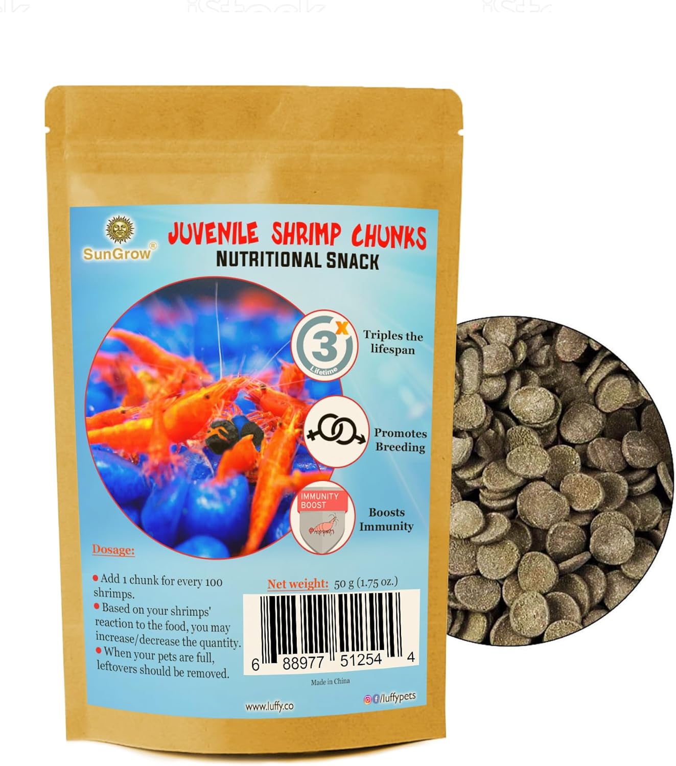 SunGrow Juvenile Shrimp Food, Healthier Molting, Boosts Immune System ...