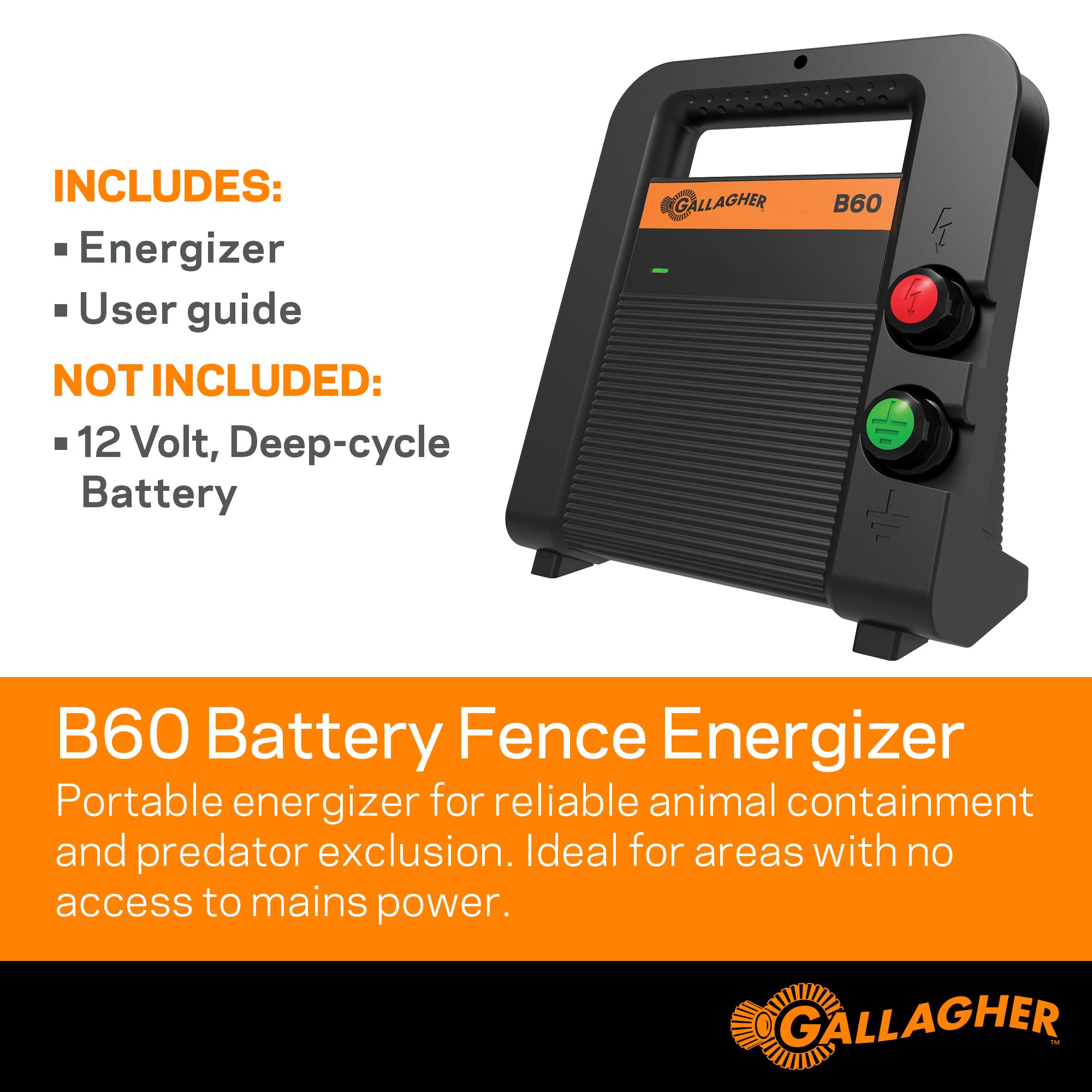 Snapklik.com : B60 Battery Fence Energizer 0.6 Joule Portable Electric ...