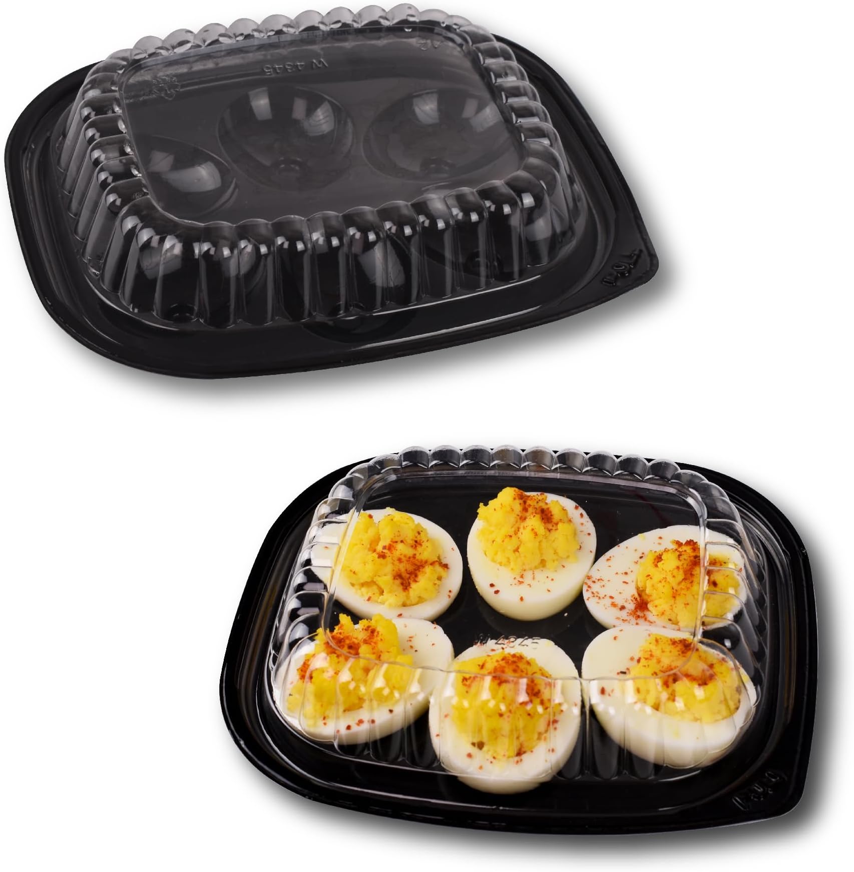 Amazon.com | Gorander Plastic Deviled Egg Food Tray Six Egg Halves with ...