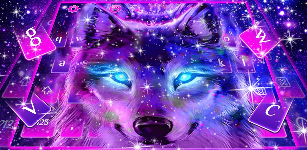 Neon Galaxy Wolf Keyboard Theme - App on Amazon Appstore