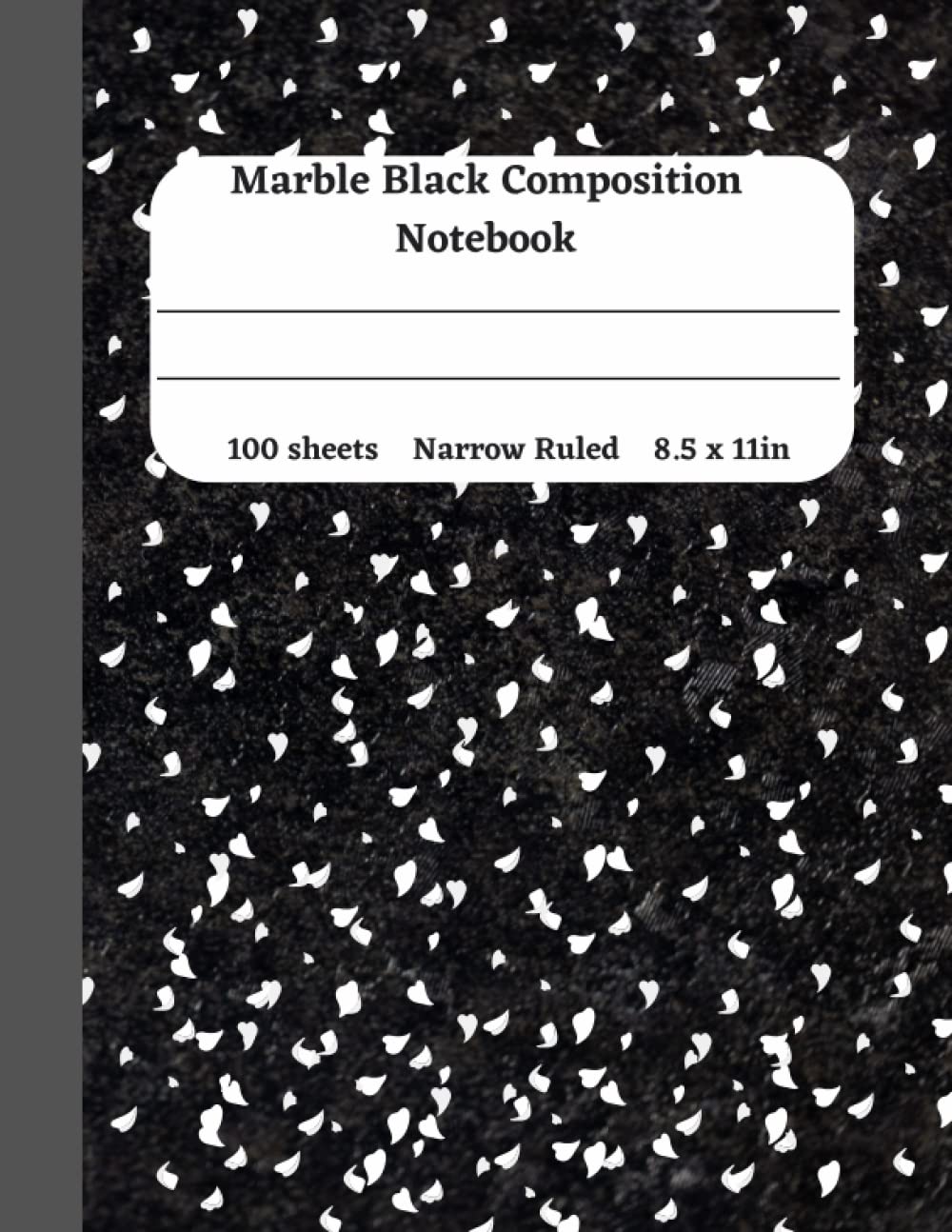 Marble Black Composition Notebook Narrow Ruled: Narrow Lined For ...