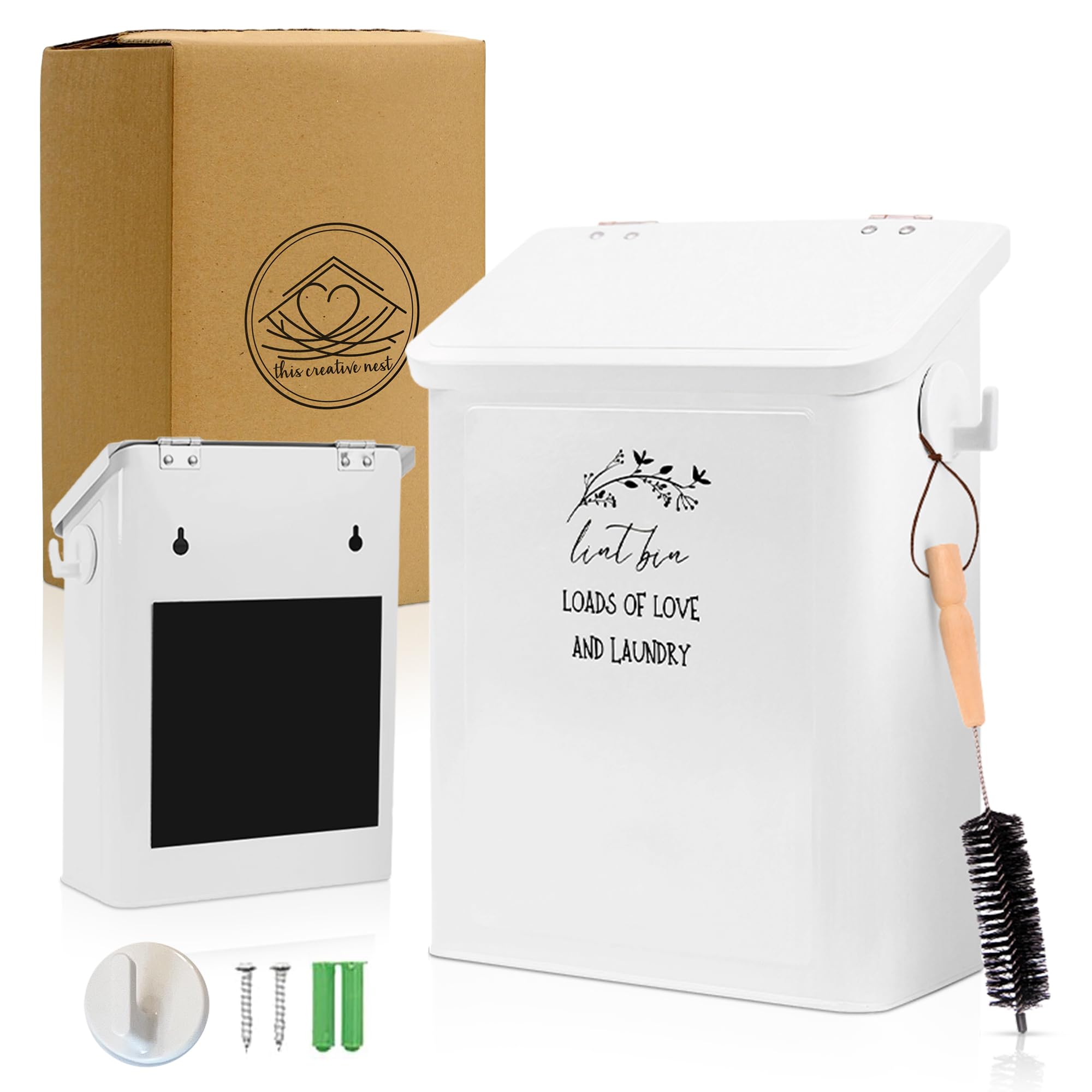 Amazon.com: Metal Magnetic Lint Bin for Laundry Room, Wall Mount Lint ...