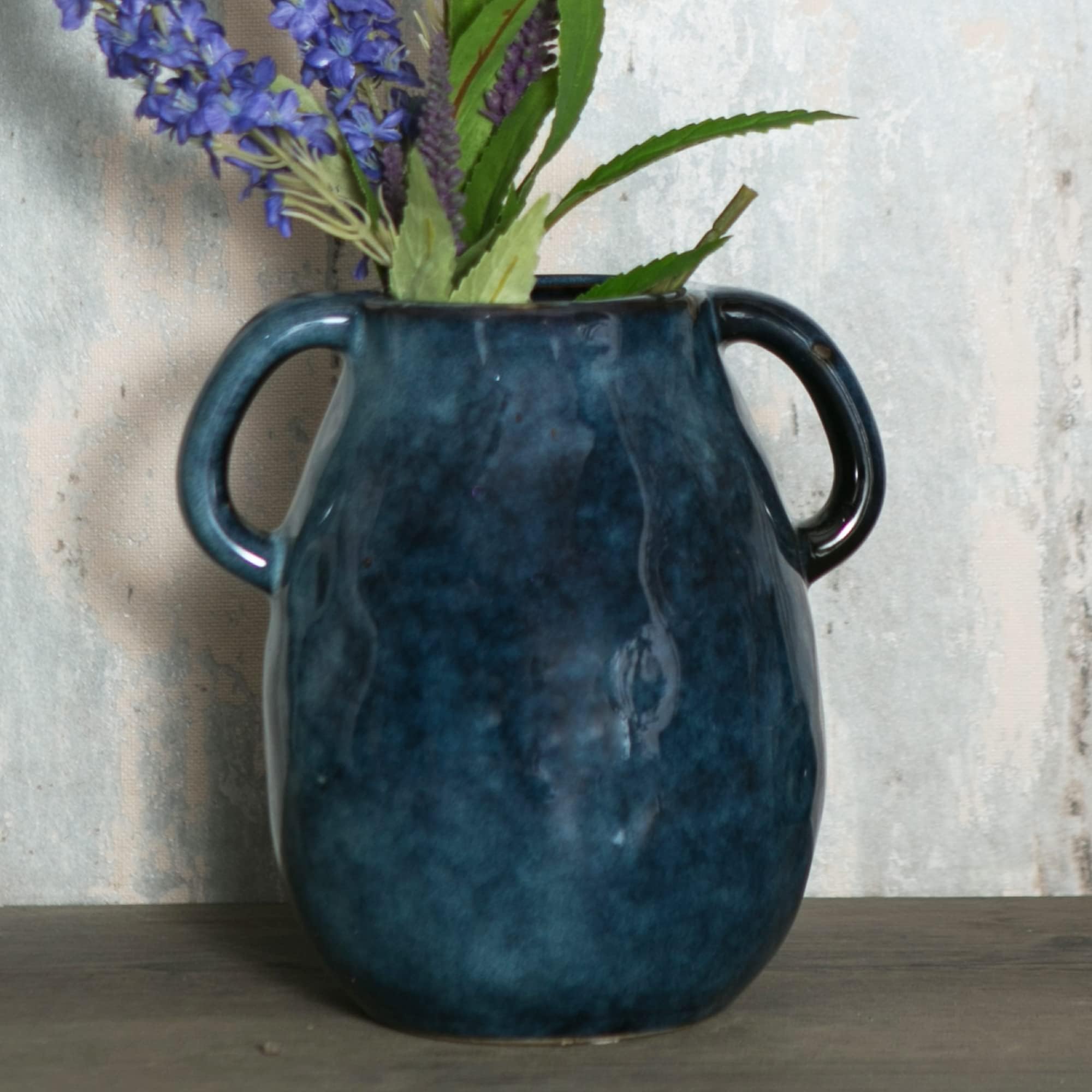 Amazon.com: Mud Pie Spanish Recycled Glass Vase, One Size, Blue : Home ...