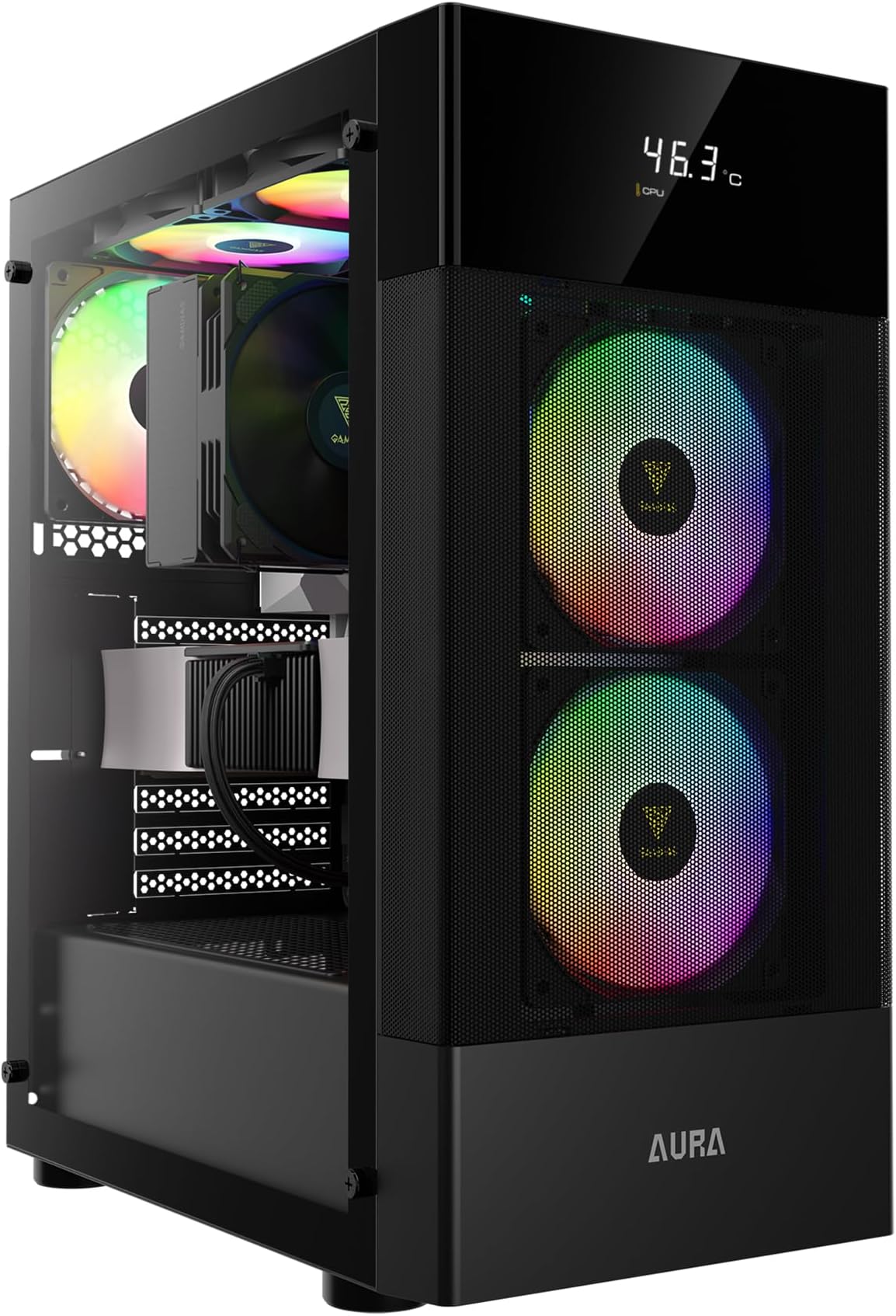 Amazon.com: GAMDIAS ATX Mid Tower Gaming Computer PC Case w/Tempered ...