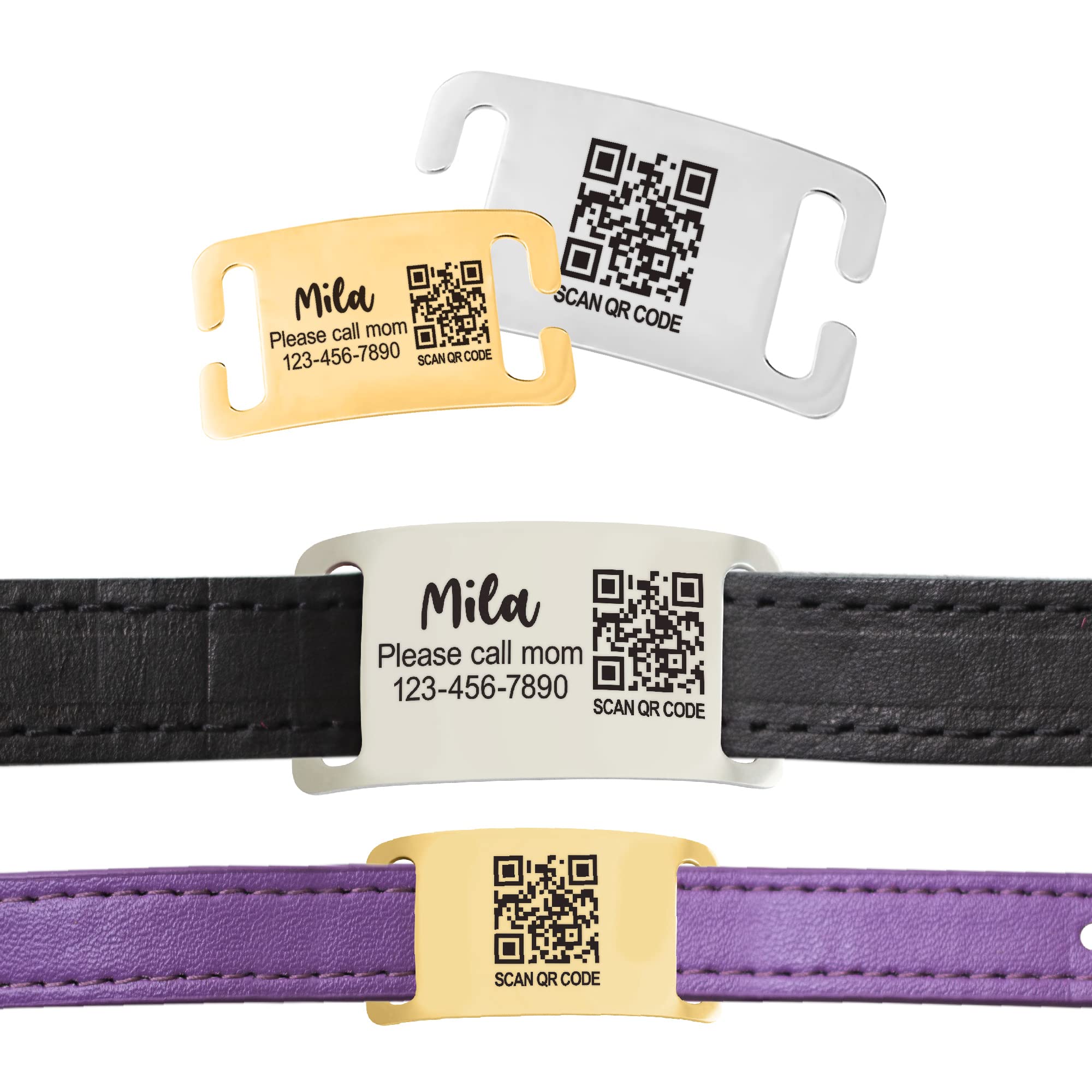 Amazon.com: Scannable QR Code Smart Pet ID Tag, Slide on Silent ...