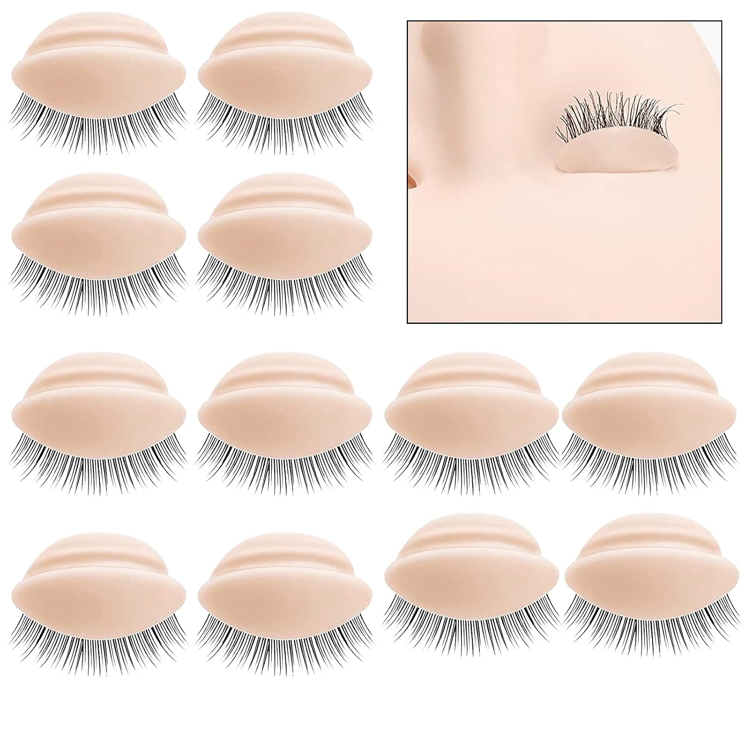 6 Pairs Replacement Eyelids For Mannequin Head Eyelids Realistic ...