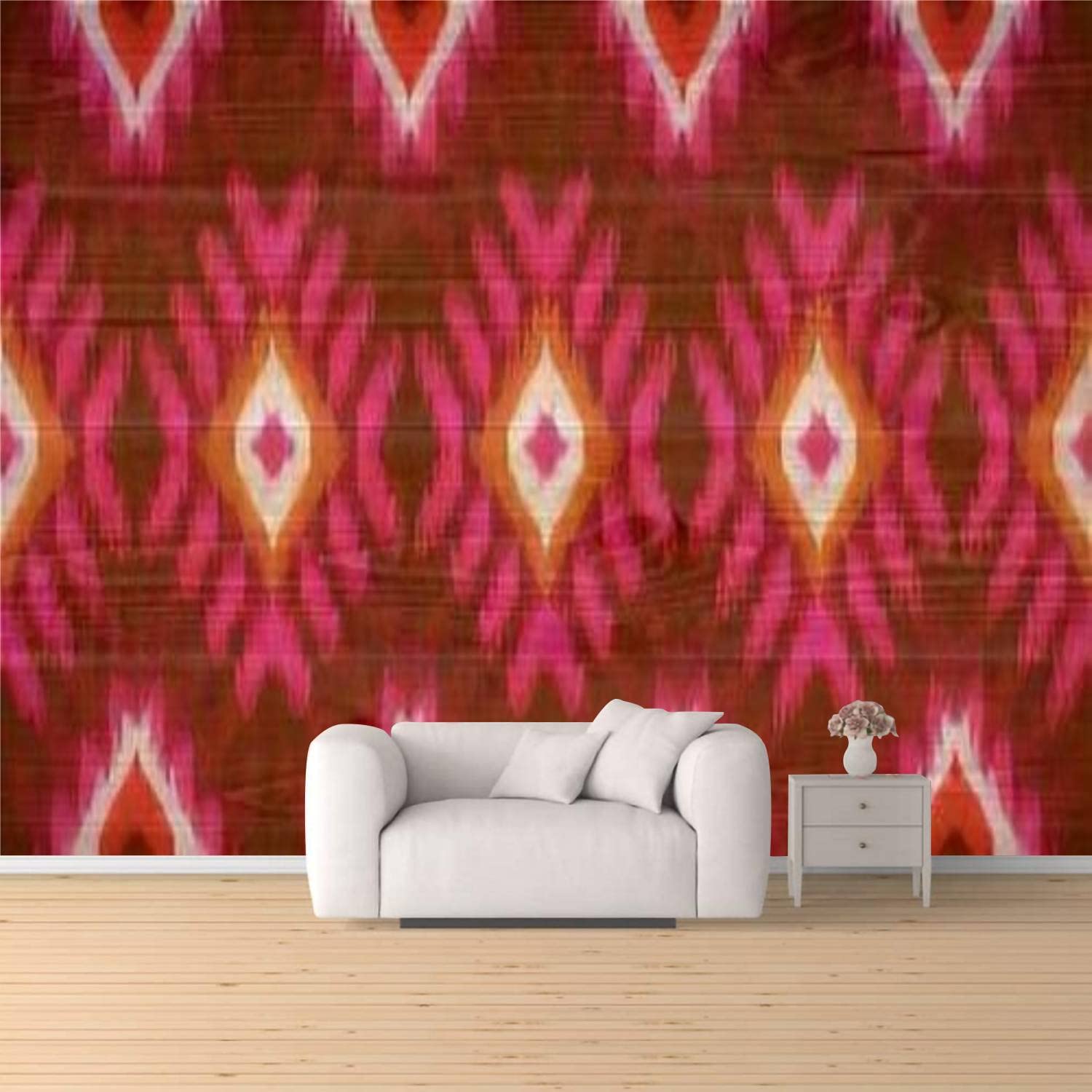 Pink Tribal Pattern Wallpaper Seamless Ethnic Background In Pink White