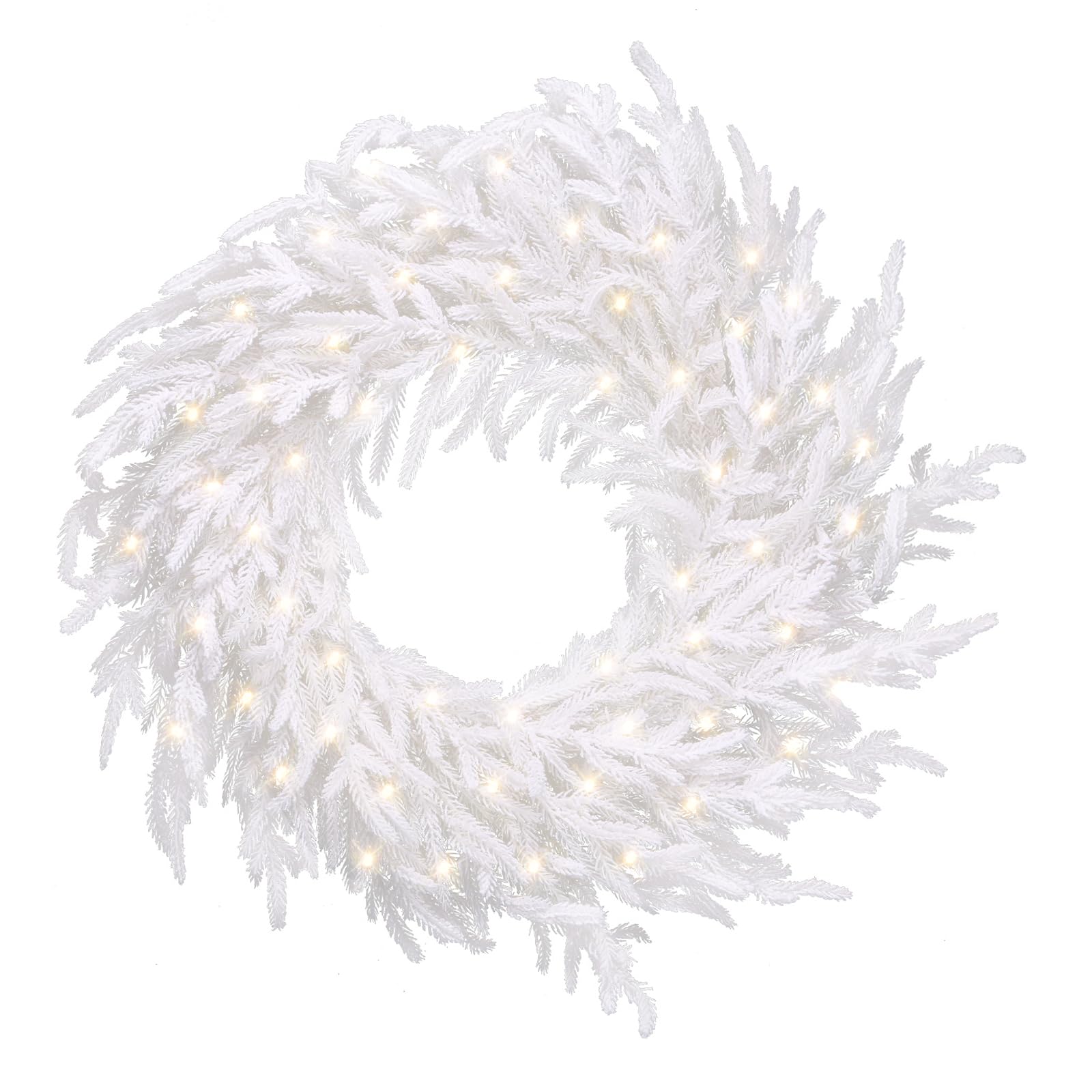 Amazon.com: ENVEN Prelit Christmas Wreath for Front Door 50LED Real ...