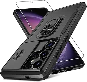 Amazon.com: Compatible with Samsung Galaxy S24 Ultra Case Built in Slide Camera Lens Cover ...