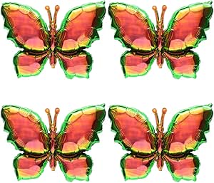 Amazon.com: Deermon Rainbow Dark Red Crystal Iridescent Butterflies ...