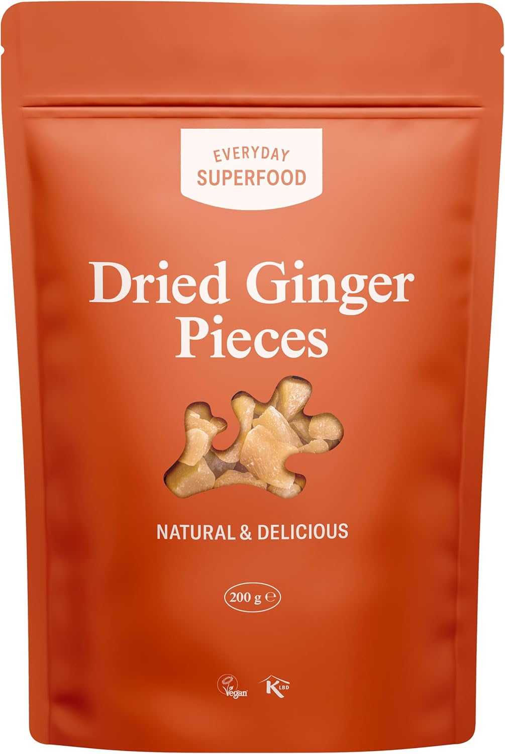 Dried Ginger Pieces 200g not crystallised no Added Sugar Coating stem ...