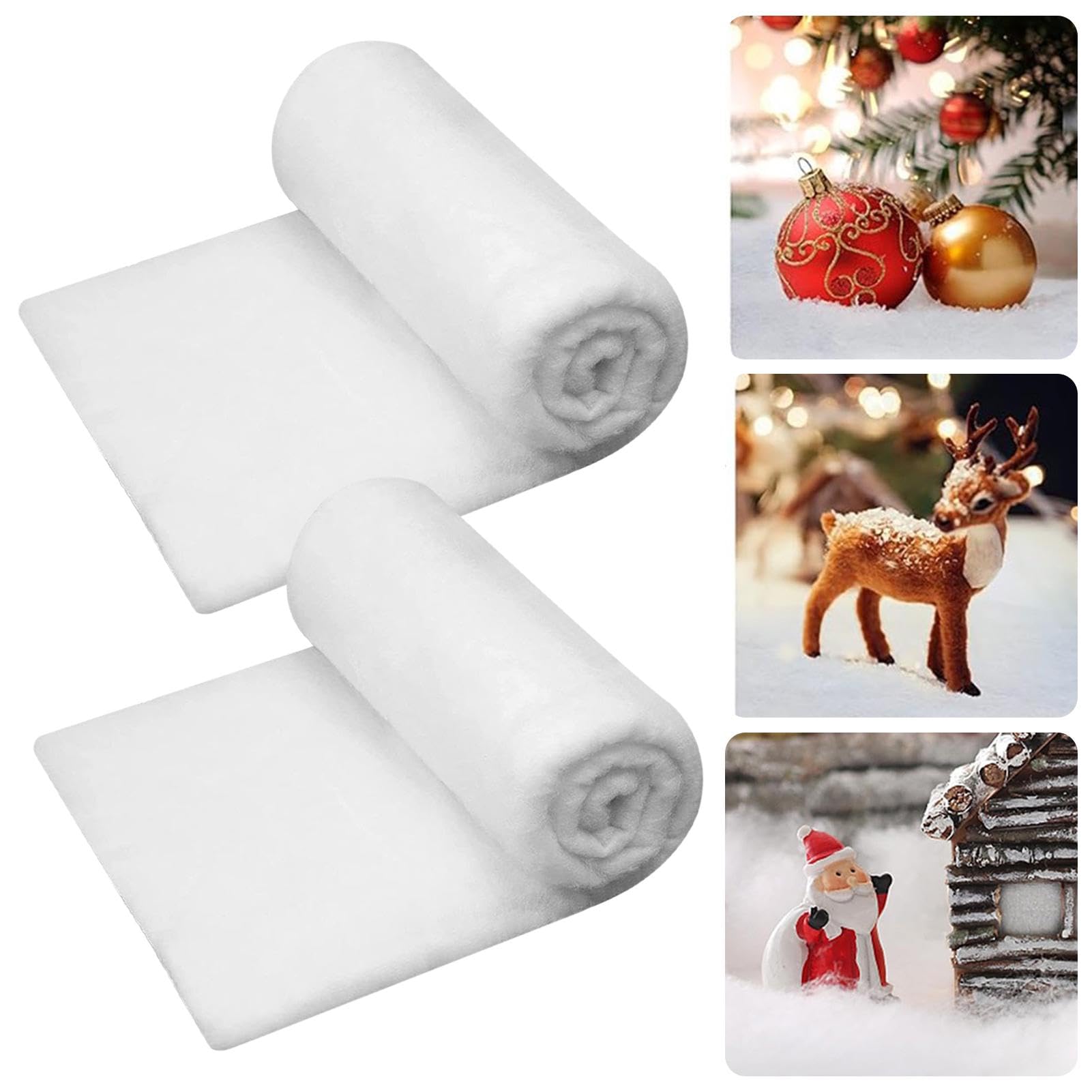 Amazon.com: 2 Pack Christmas Snow Blanket Roll, 2.95ft x 7.87ft ...