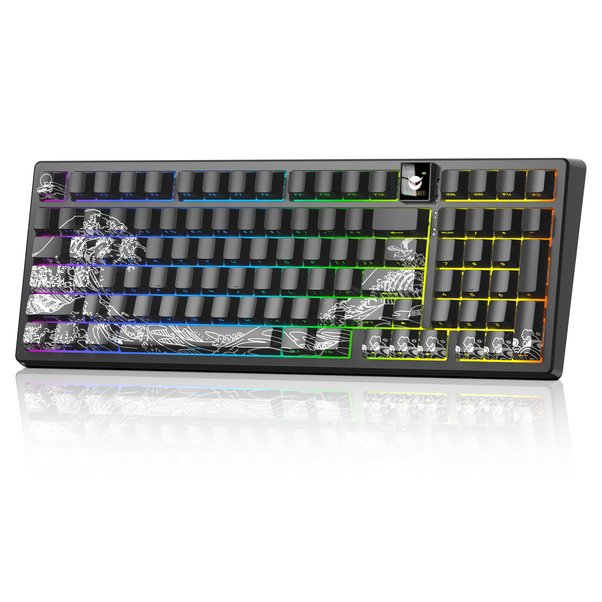 Buy Wireless Mechanical Keyboard with Screen, XVX K98 Tri-Mode ...