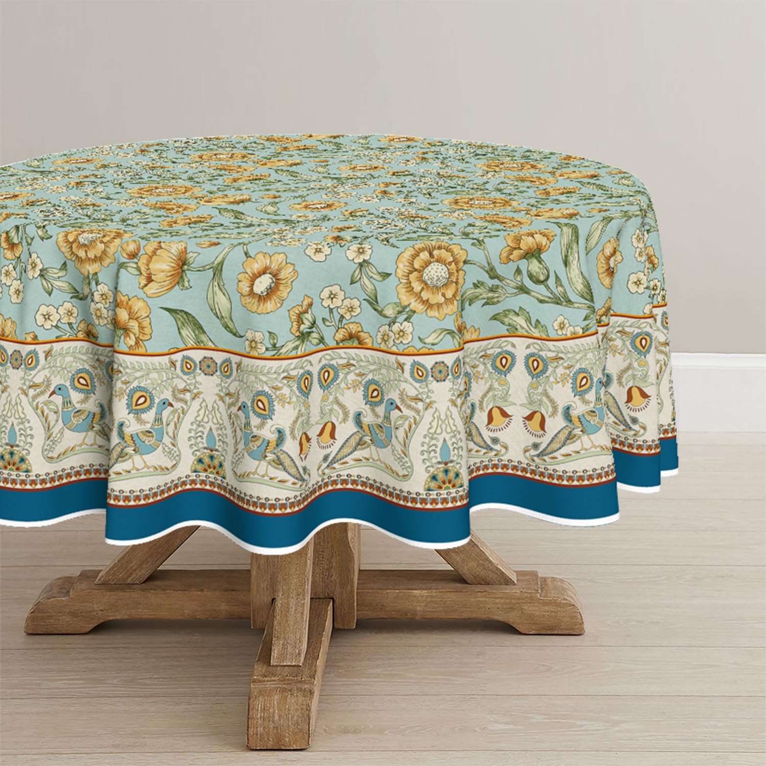 Amazon.com: Horaldaily Rustic Round Tablecloth 70x70 Inch Round, Bird ...