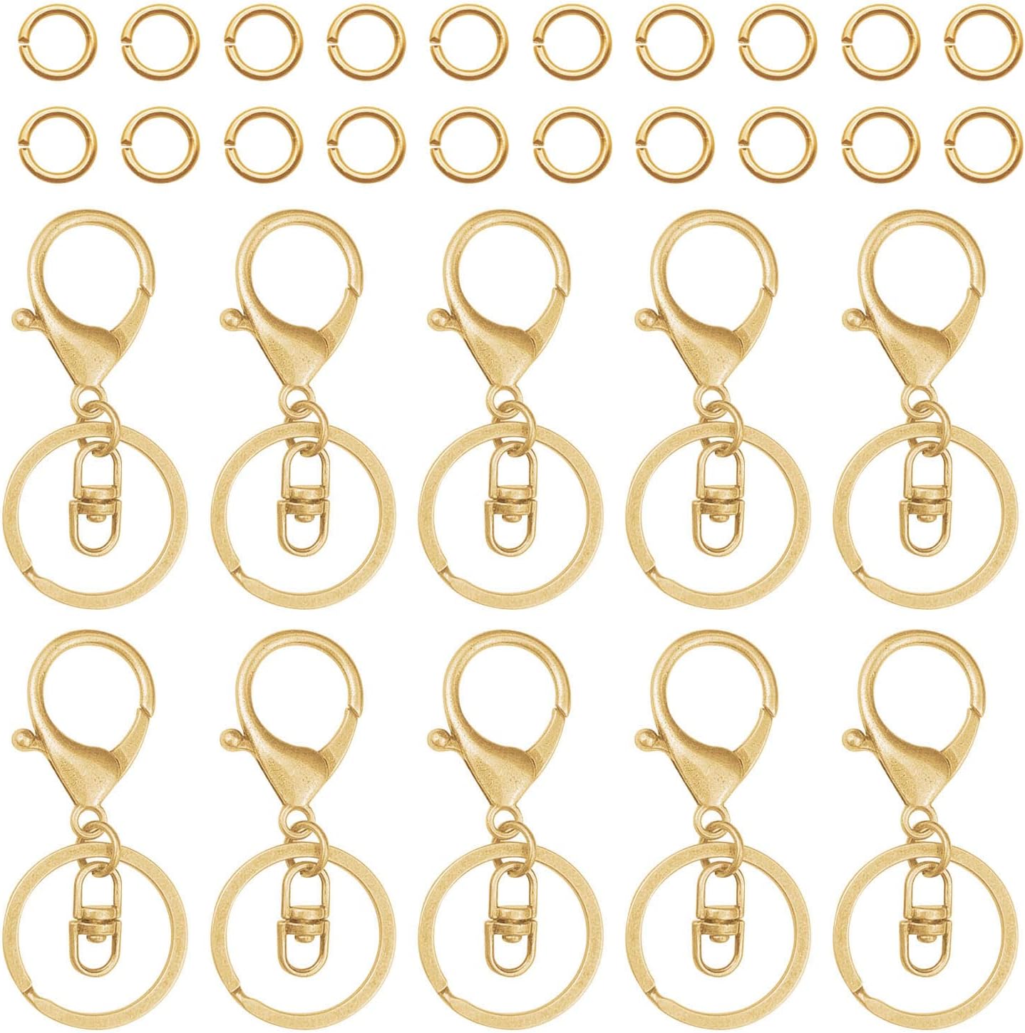 Amazon.com: Honbay Pack of 20 Zinc Alloy Key Chain Ring with Lobster ...