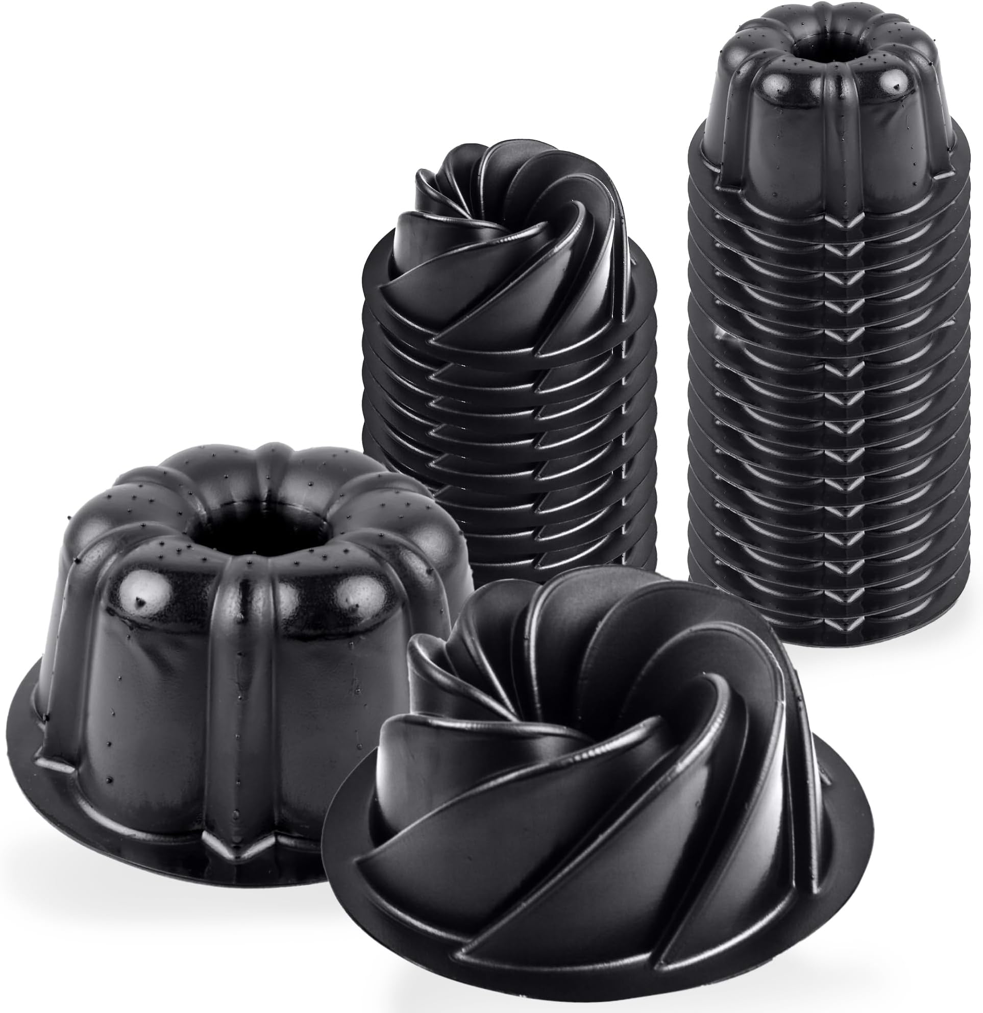 Amazon.com: O'CREME Bakeable Plastic Mini Fluted, Swirl Cake Pan ...