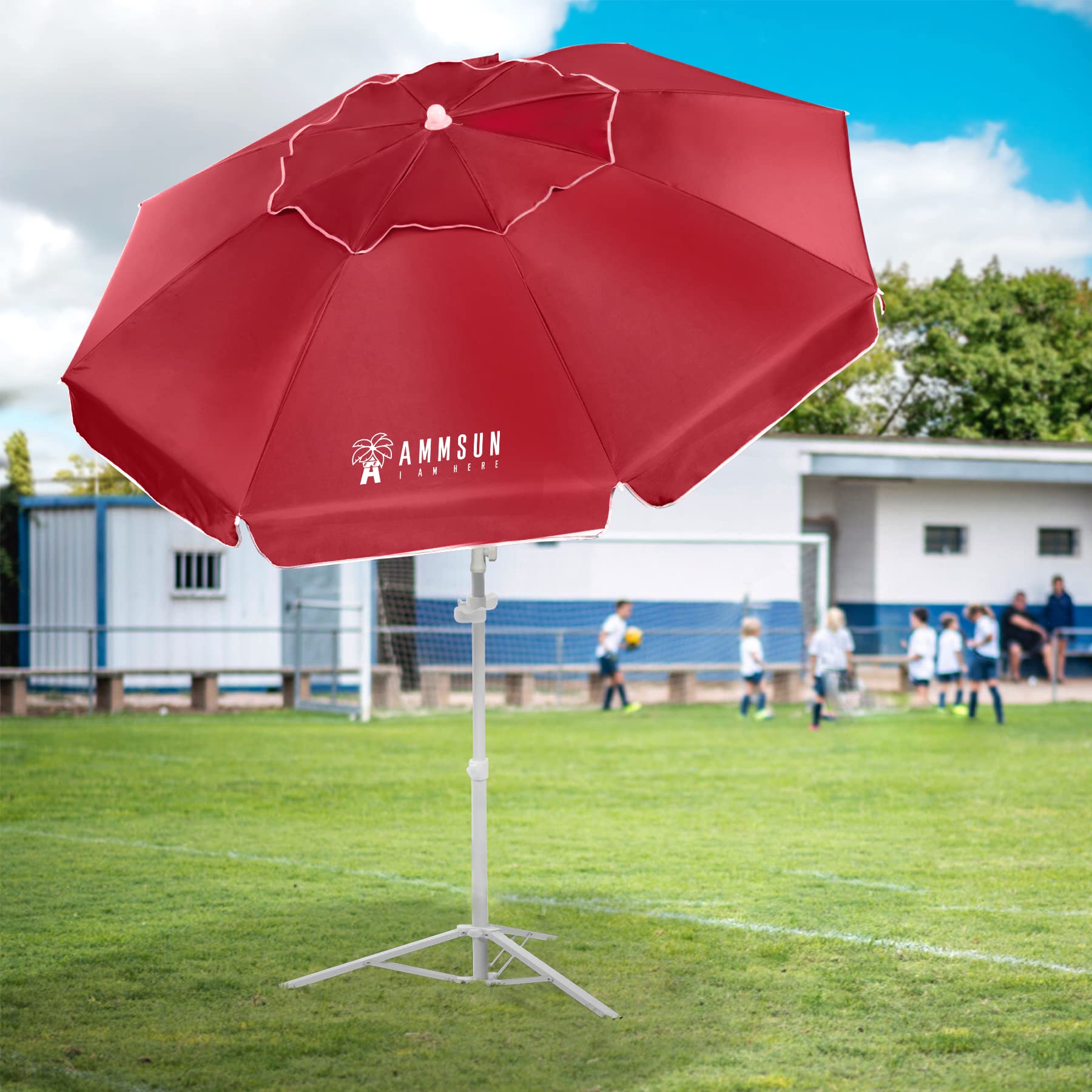 AMMSUN Shade Umbrella, Premium Portable Umbrella with Stand, 6.5ft ...