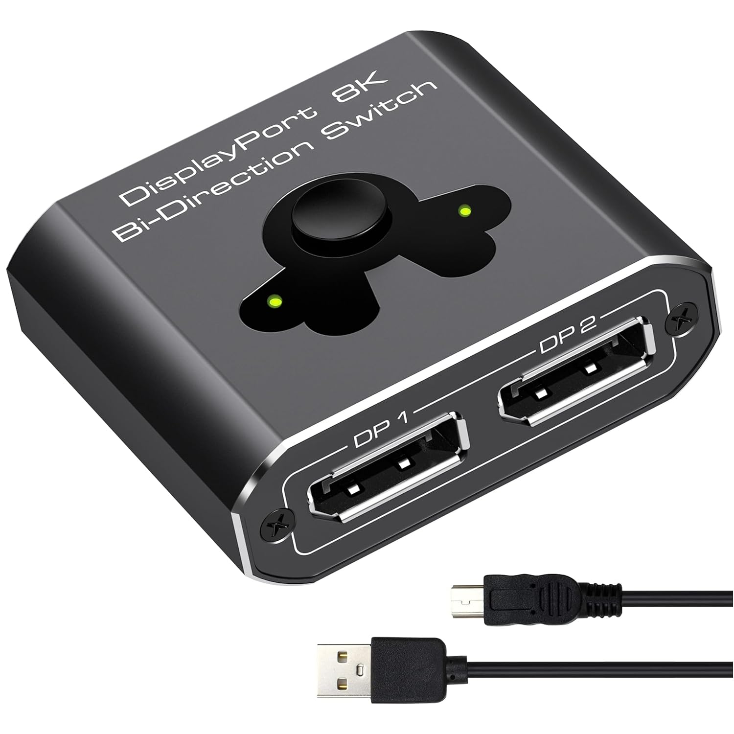 8K DisplayPort Switch Bidirectional DP 2 in 1 Out / 1 in 2 Out Bi ...
